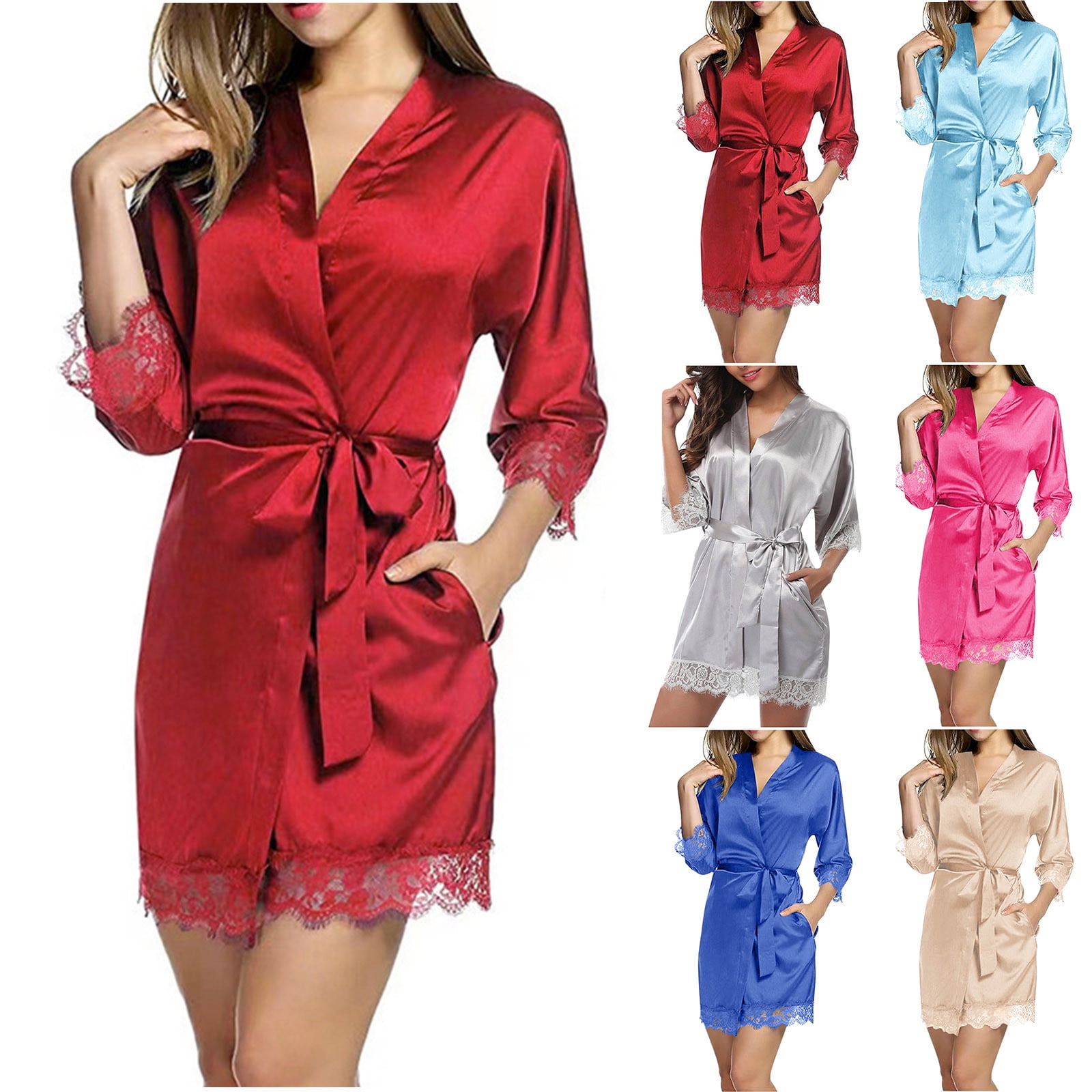 THDHVS Womens Pajamas,Robes for Women,Summer V neck 3/4 Sleeve ...