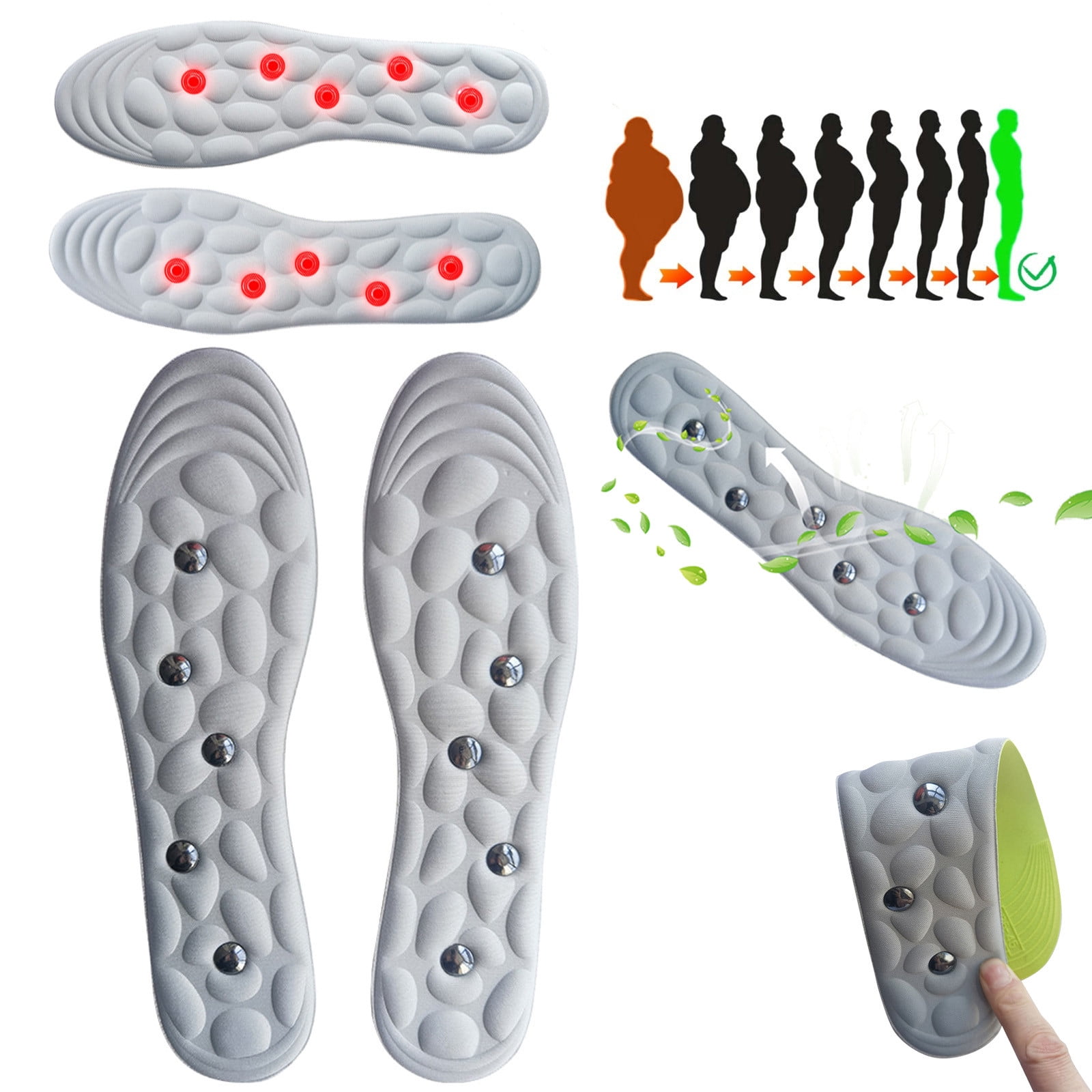 Summer Savings Clearance! Acupressure Insoles, Magnetic Foot Massager ...
