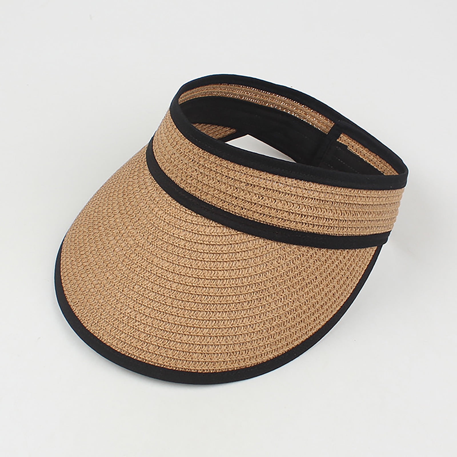 Axiiglly Visor Hats for Women Wide Brim Straw Hat Color Patchwork ...