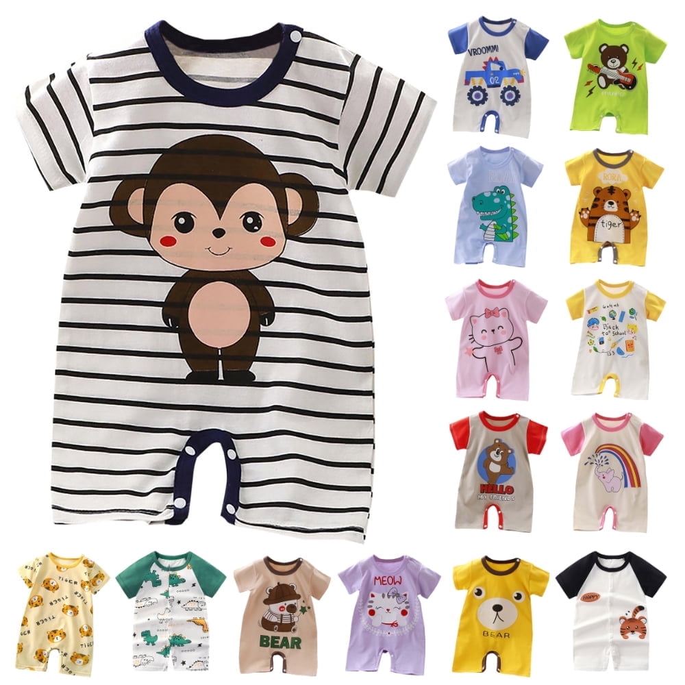 BXSRUTA Baby Boy Girl Romper Summer Clothing Newborn Baby Cotton Short ...