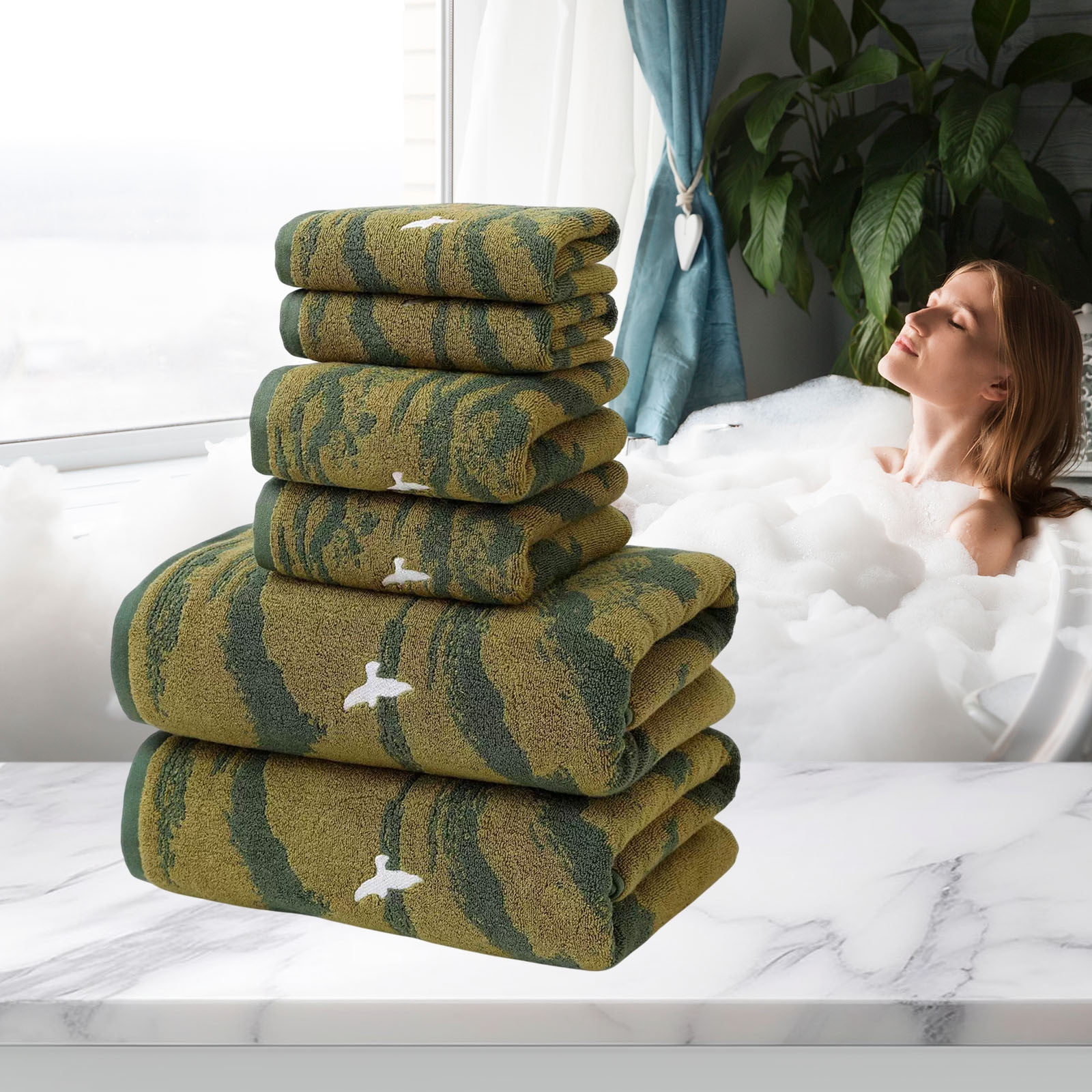 Summer Savings Clearance! Boovnll Bath Towels Set of 6, Super Soft ...