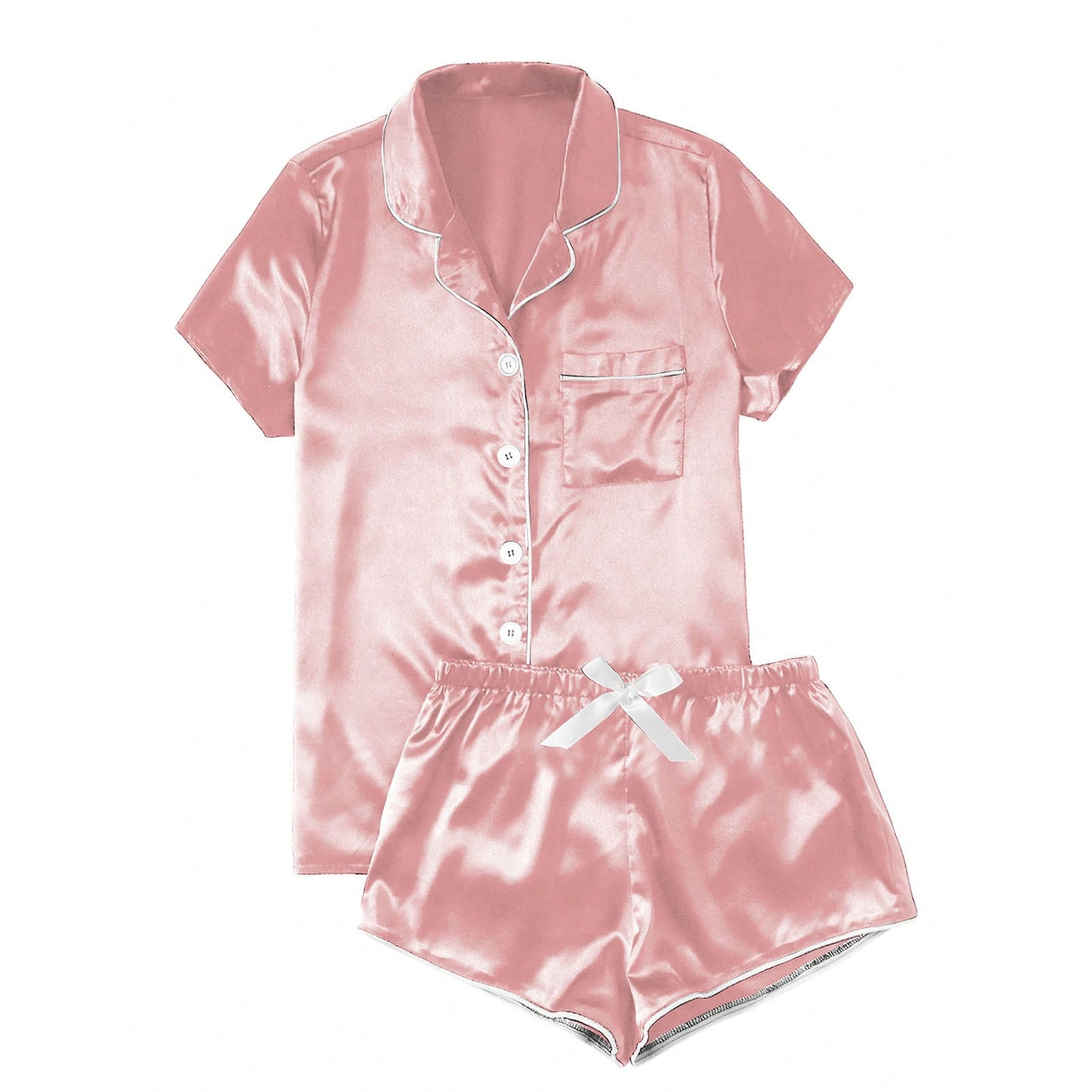 Summer Savings Clearance! Dezsed Silk Pajamas Set for Women 2-Piece ...