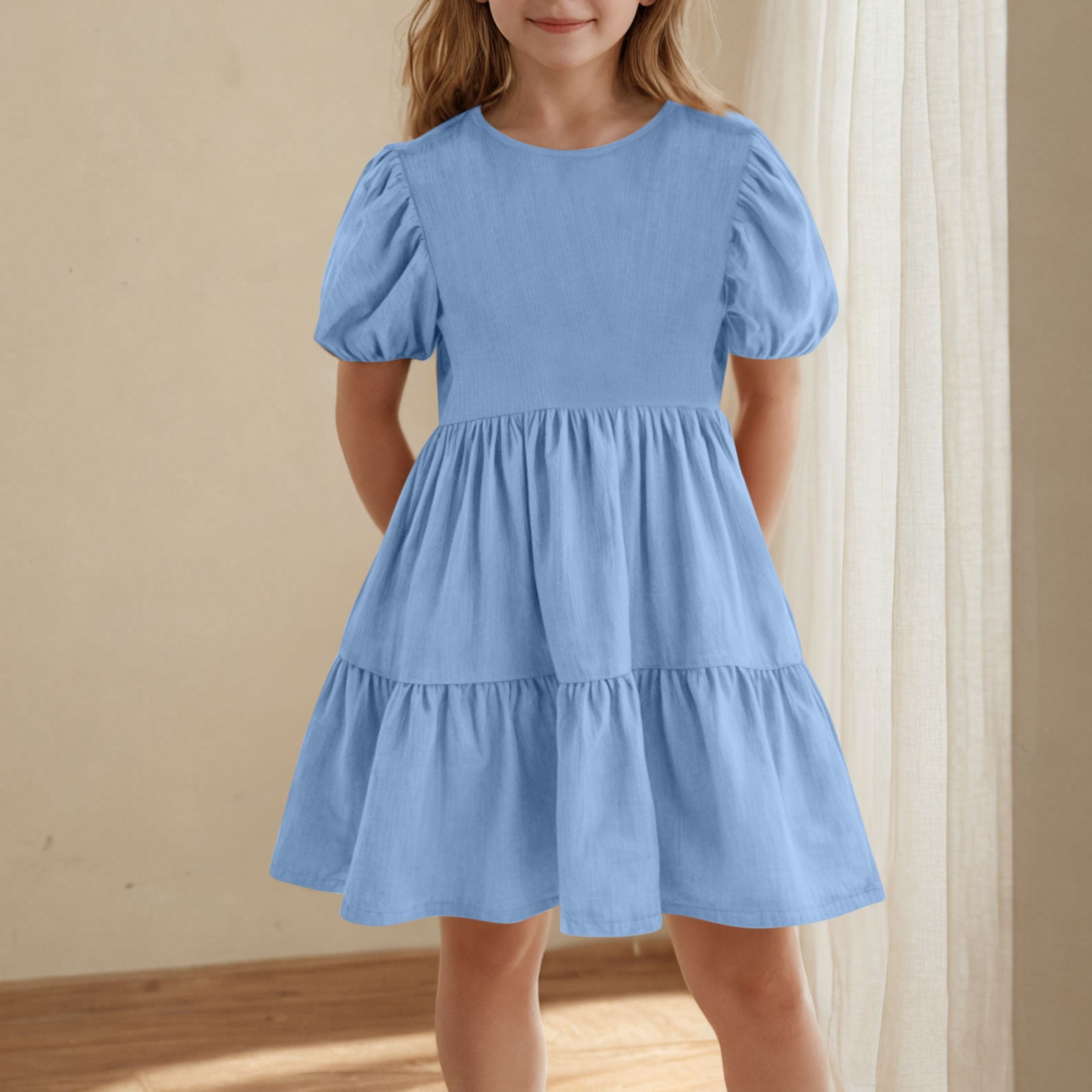 Summer Savings Clearance Dresses for Girls 5-15Y Casual Dressy Puff ...