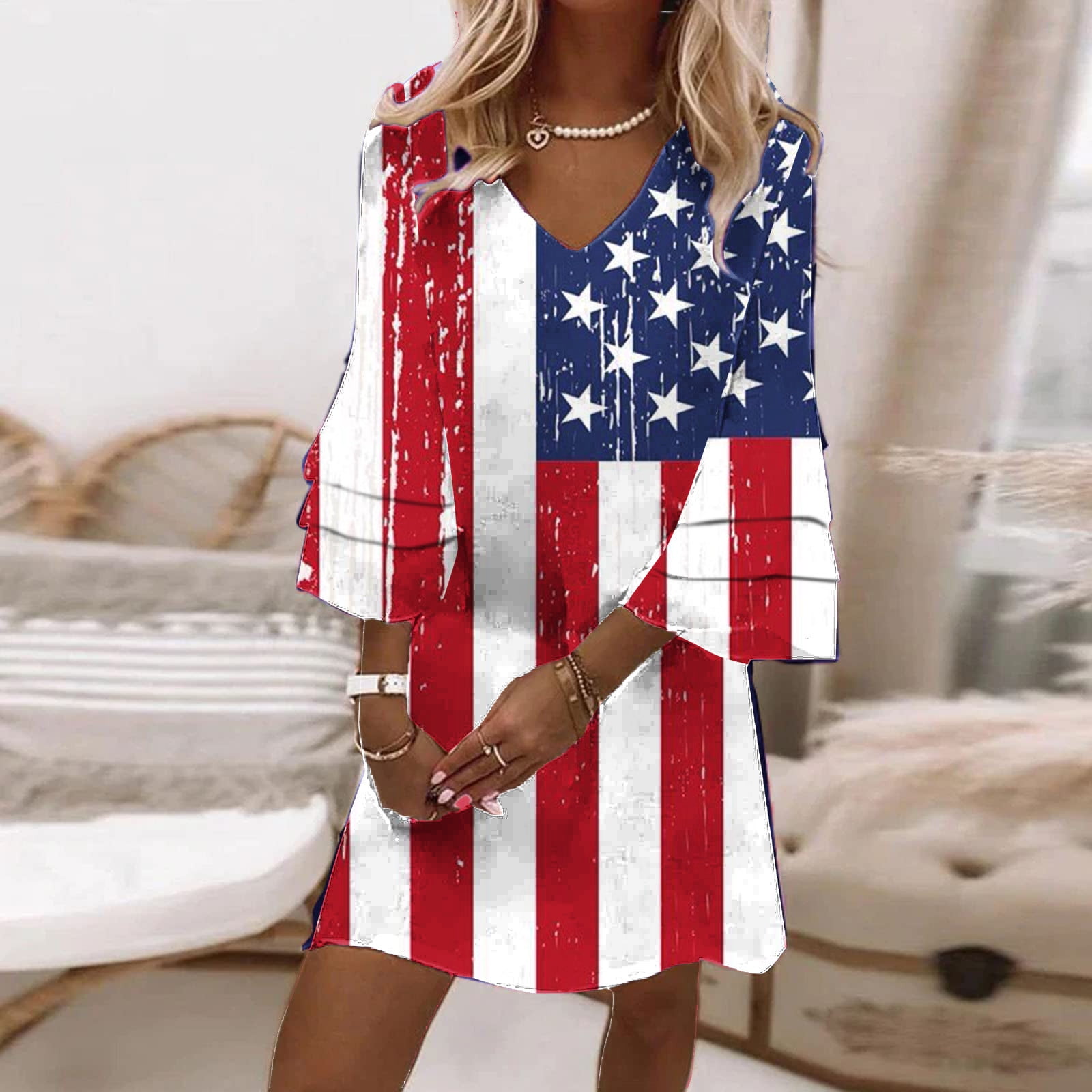 Summer Savings Clearance! Edvintorg 4Th Of July Plus Size Summer ...