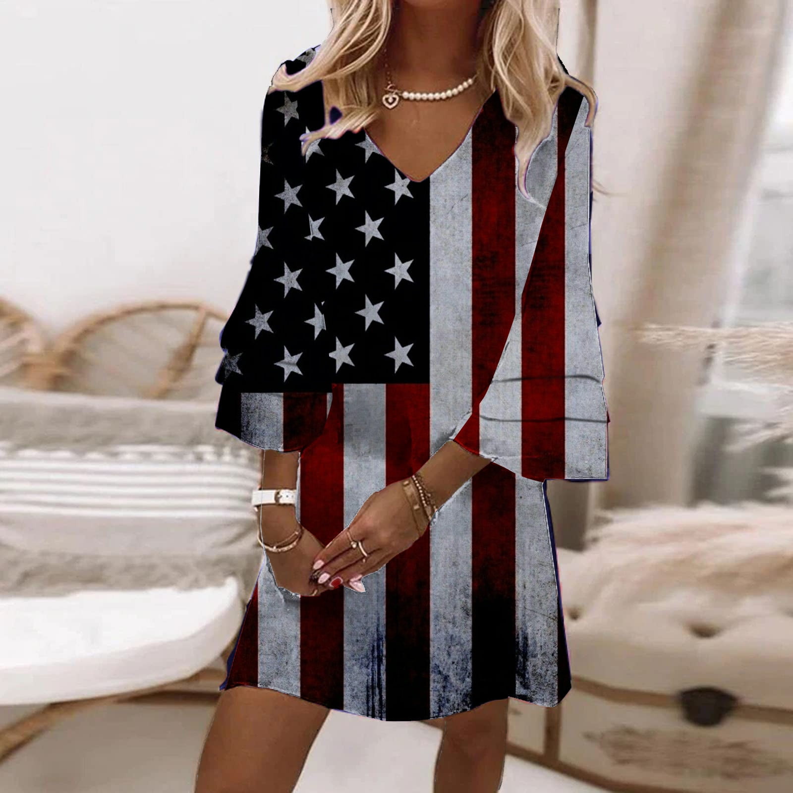 Edvintorg 4Th Of July Womens Summer Dresses Plus Size Women's Casual ...