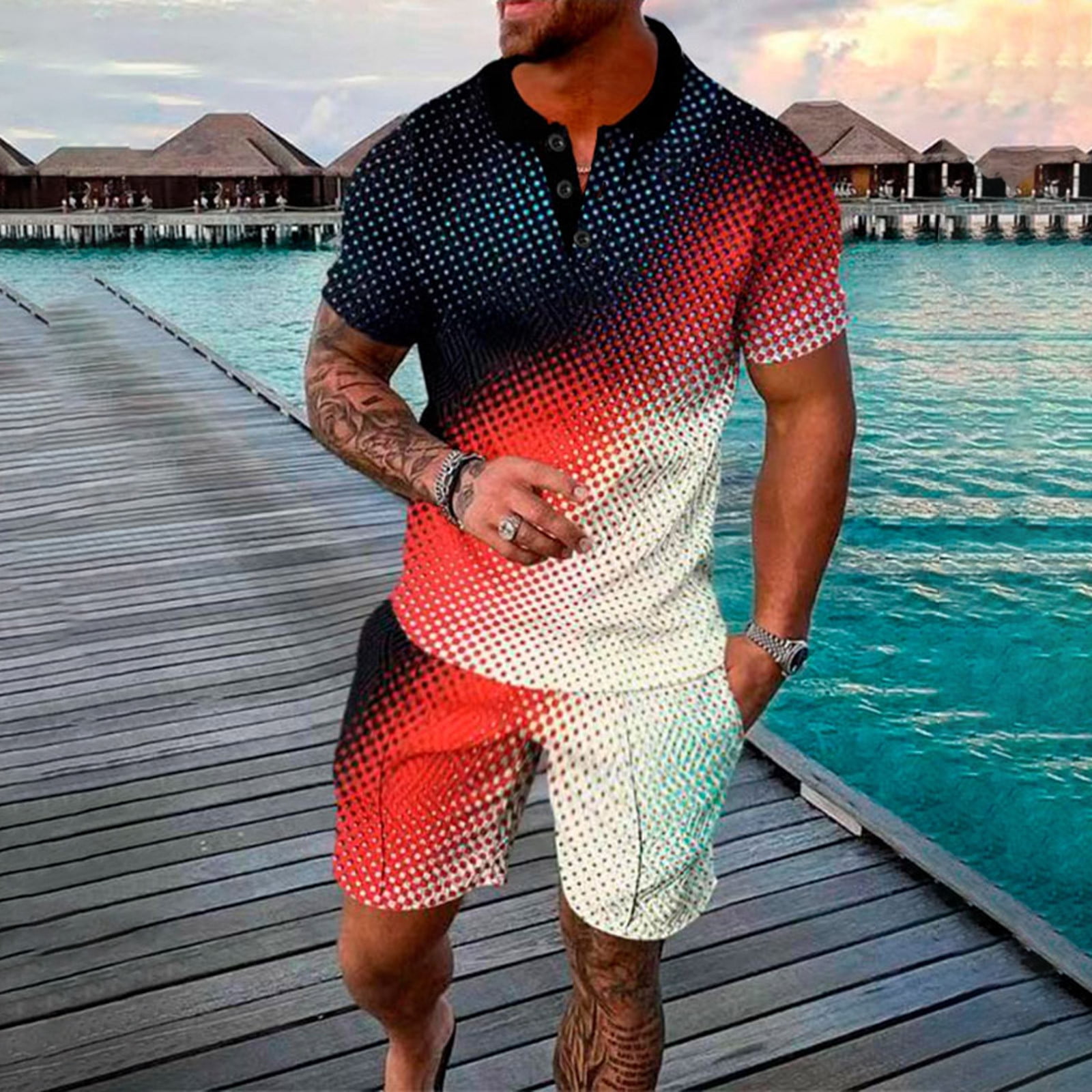 Summer Savings Clearance! Edvintorg Men Summer Shorts Set Men's Track ...