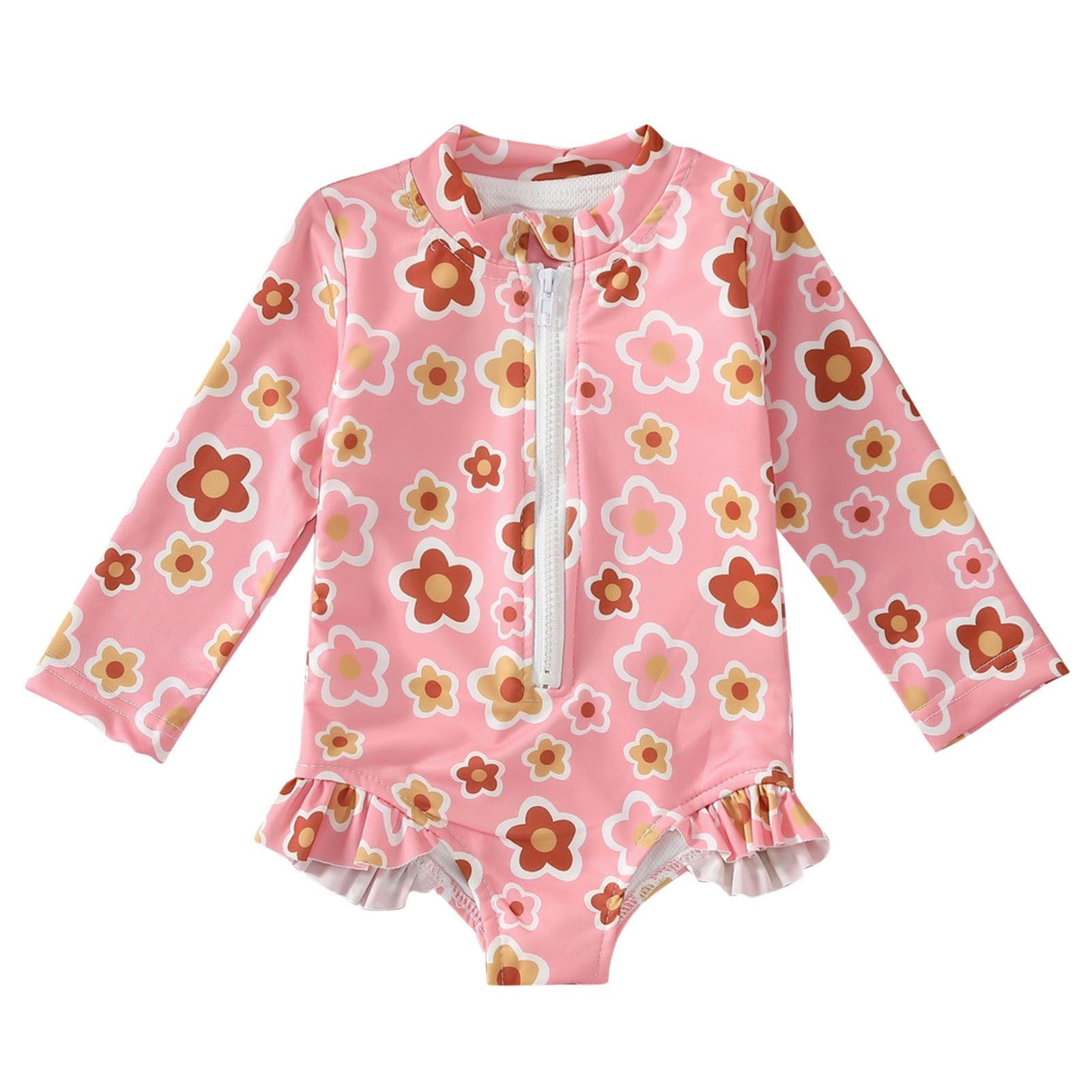 Edvintorg Toddler Baby Swimsuit Girl Cute Printed Cover Long Sleeve ...