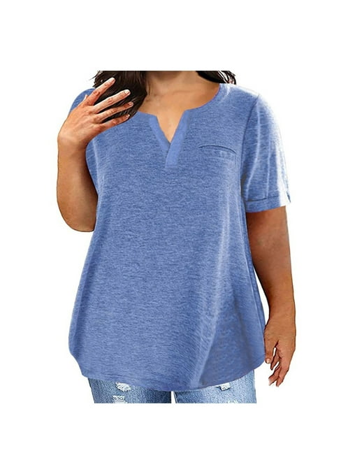 Cotton Womens Tops 34 Sleeve Round Neck Plus Size Summer Fall Floral