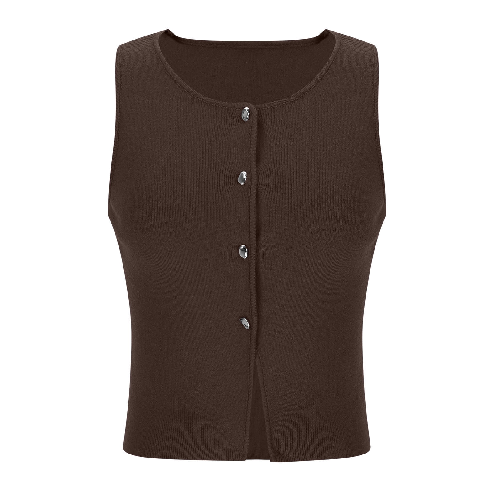 Summer Savings !FRSASU Women Button Down Tank Tops Sleeveless Crew Neck ...