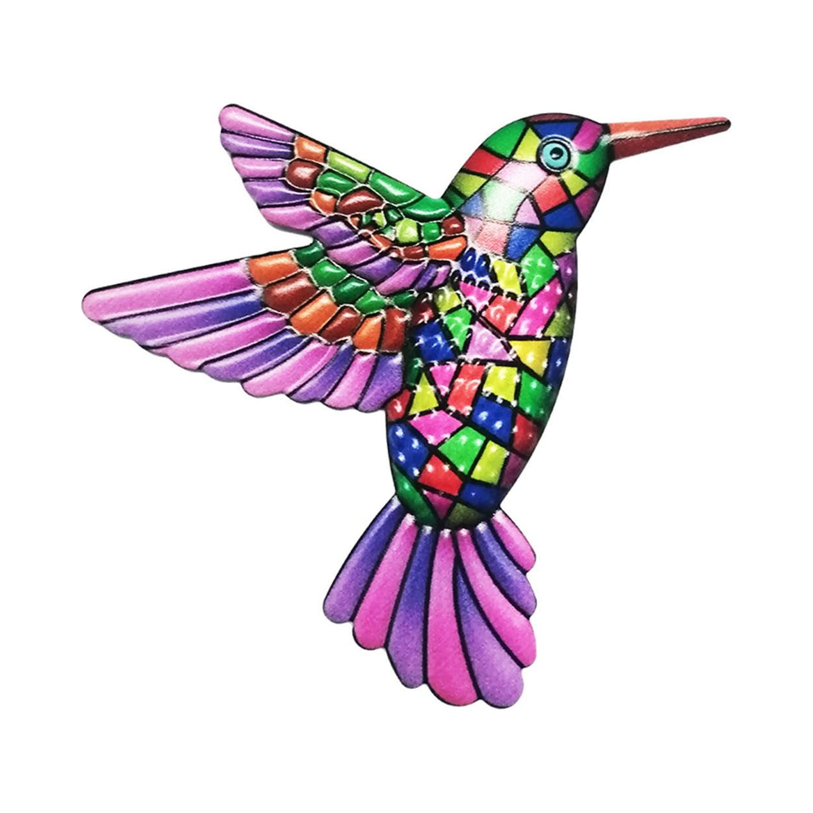 Zeceouar Metal Hummingbird Wall Decoration Colorful Birds Art Fence ...