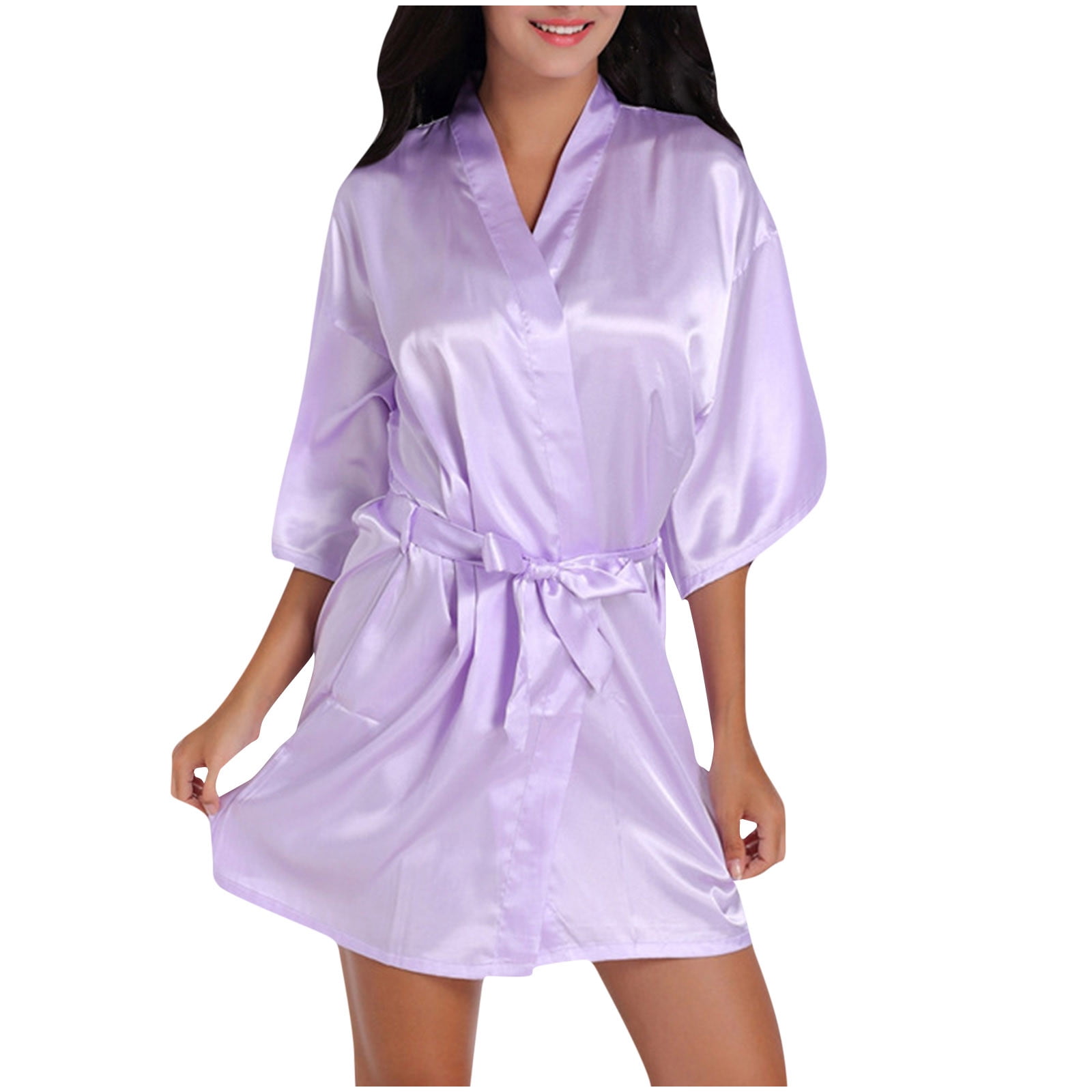 Summer Savings Nexjvus Robes for Women Satin Robe Summer Thin Sexy ...