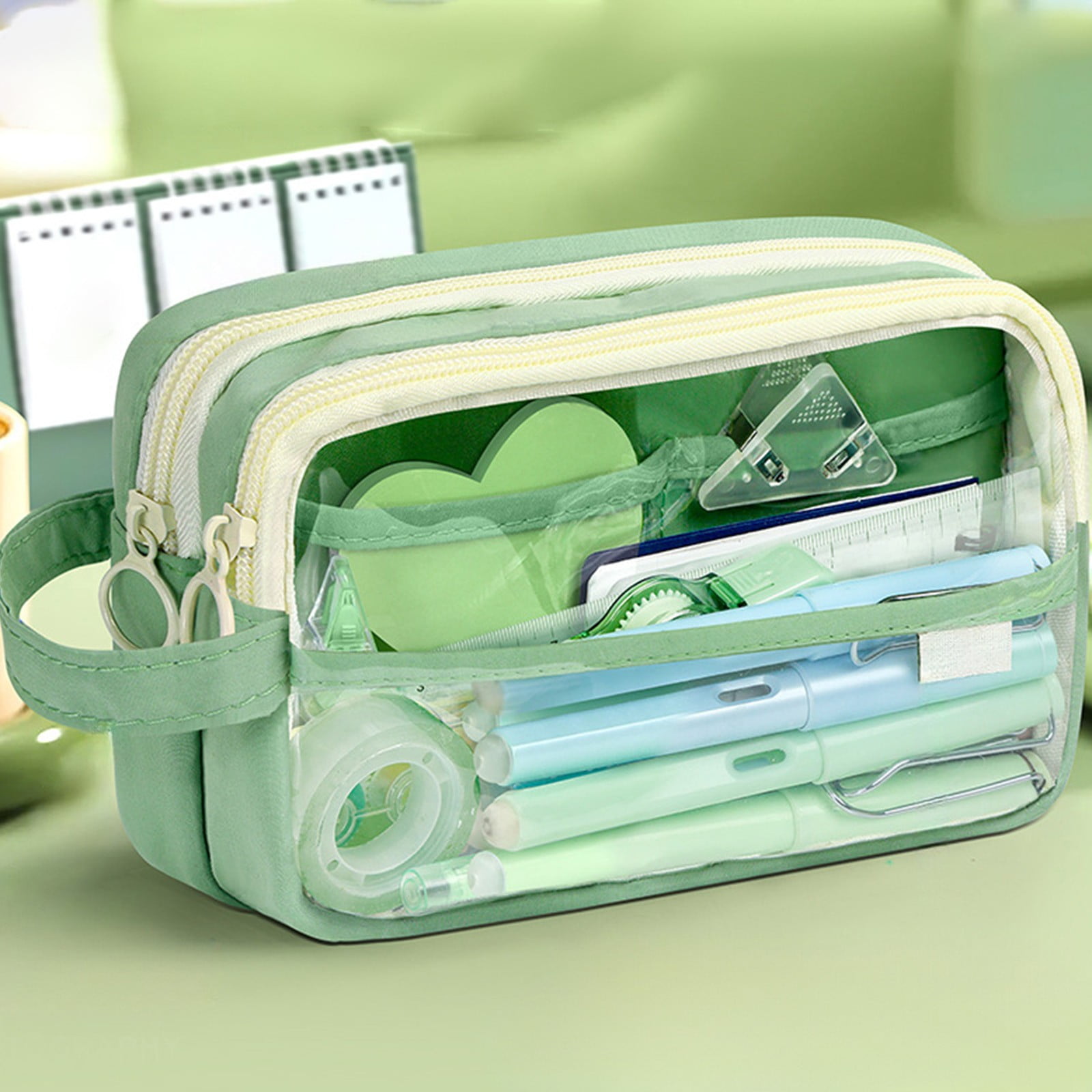 Office Supplies QTOCIO Large Capacity Pencil Pouch Multiple Compartment ...