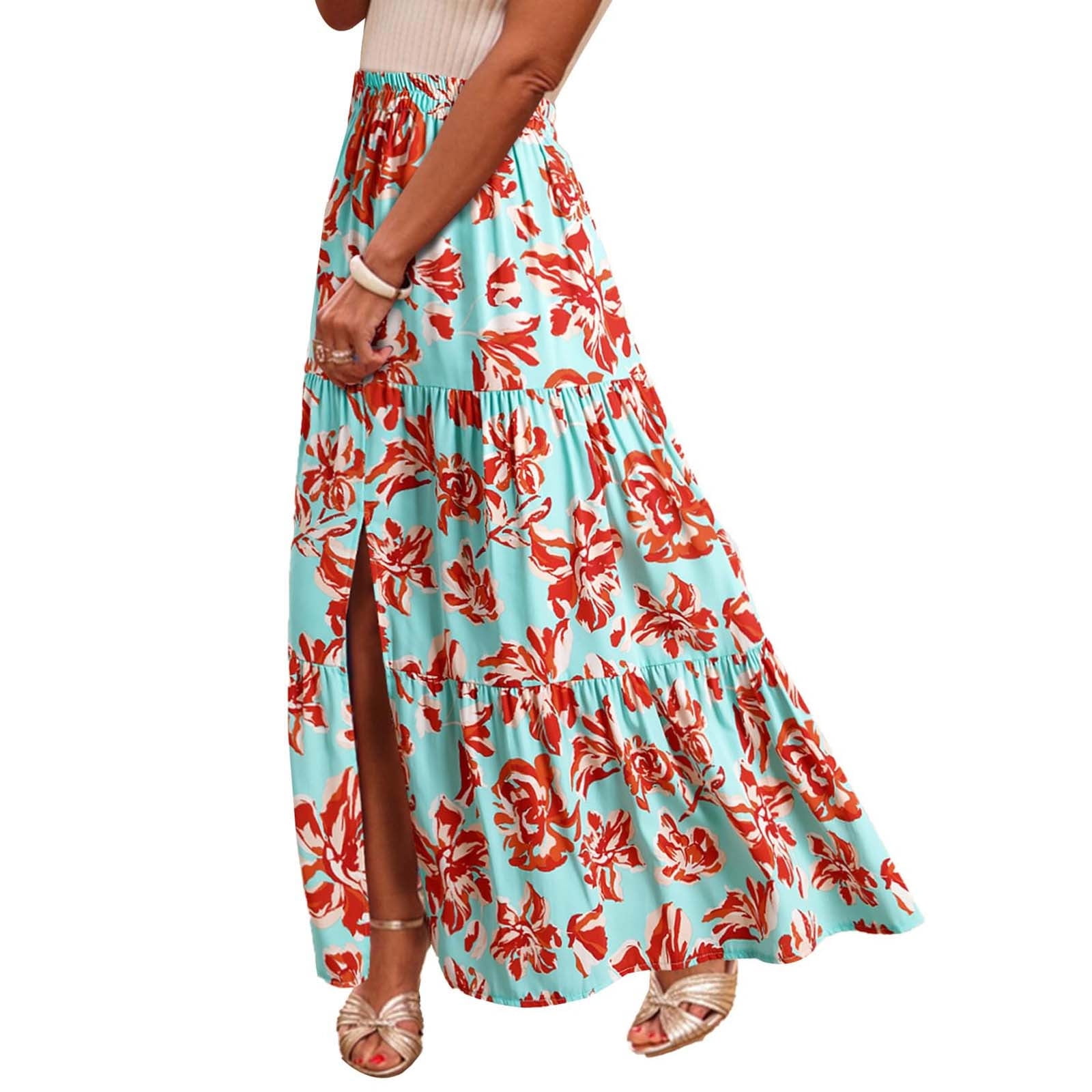 Summer Savings Clearance! Rciityk Women's Boho Long Skirts Sumemr ...