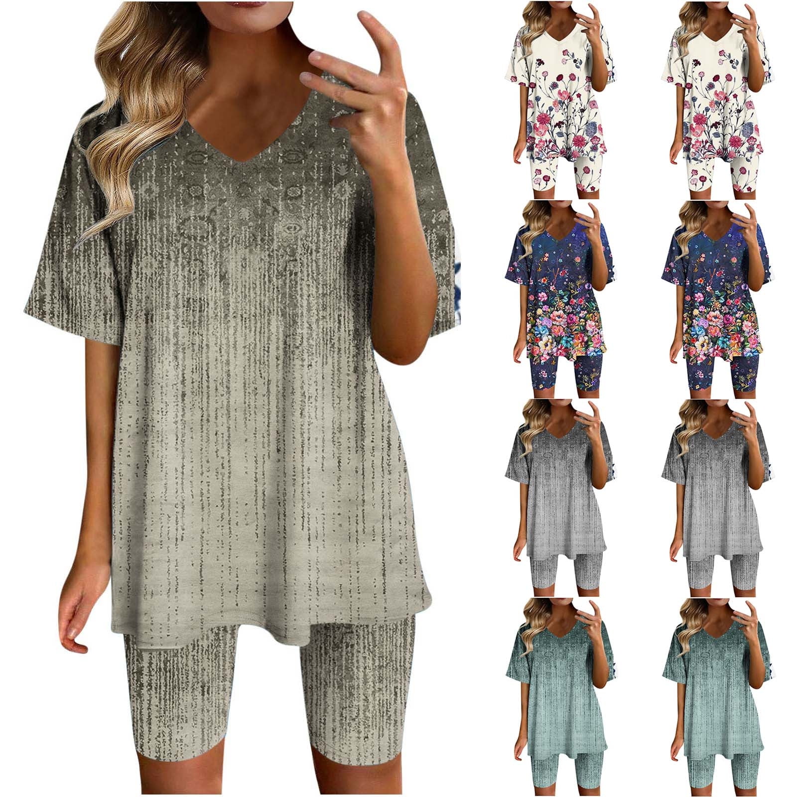 Summer Savings Clearance Sets! Xihbxyly 2 Piece Shorts Set for Women, Women's Tie-Dye Set Two ...