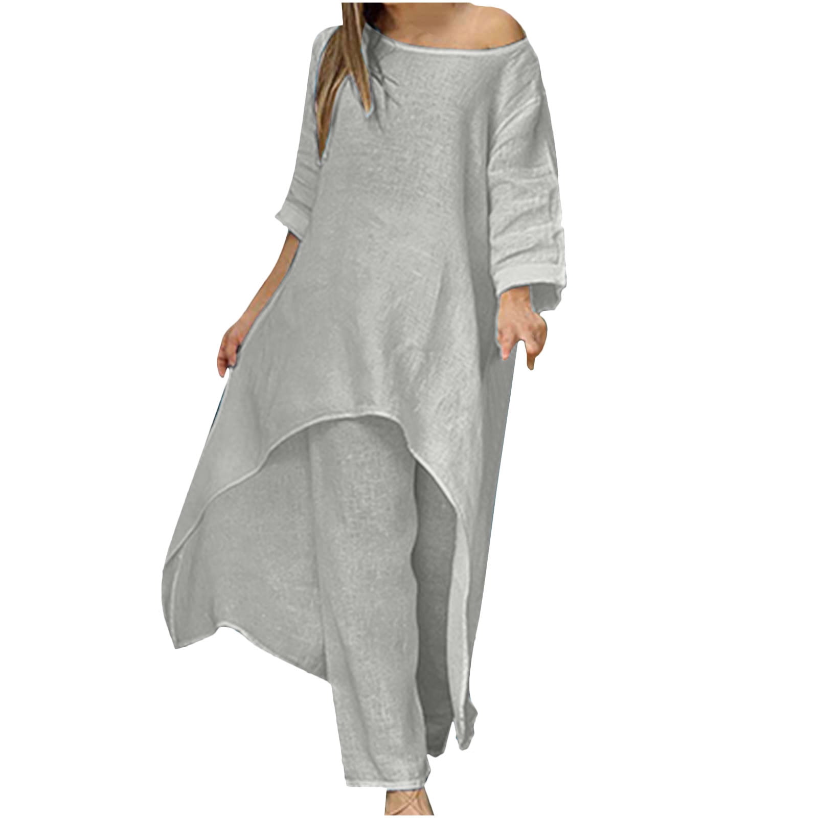 Summer Savings Clearance Sets! Xihbxyly Linen Sets for Women 2 Piece ...