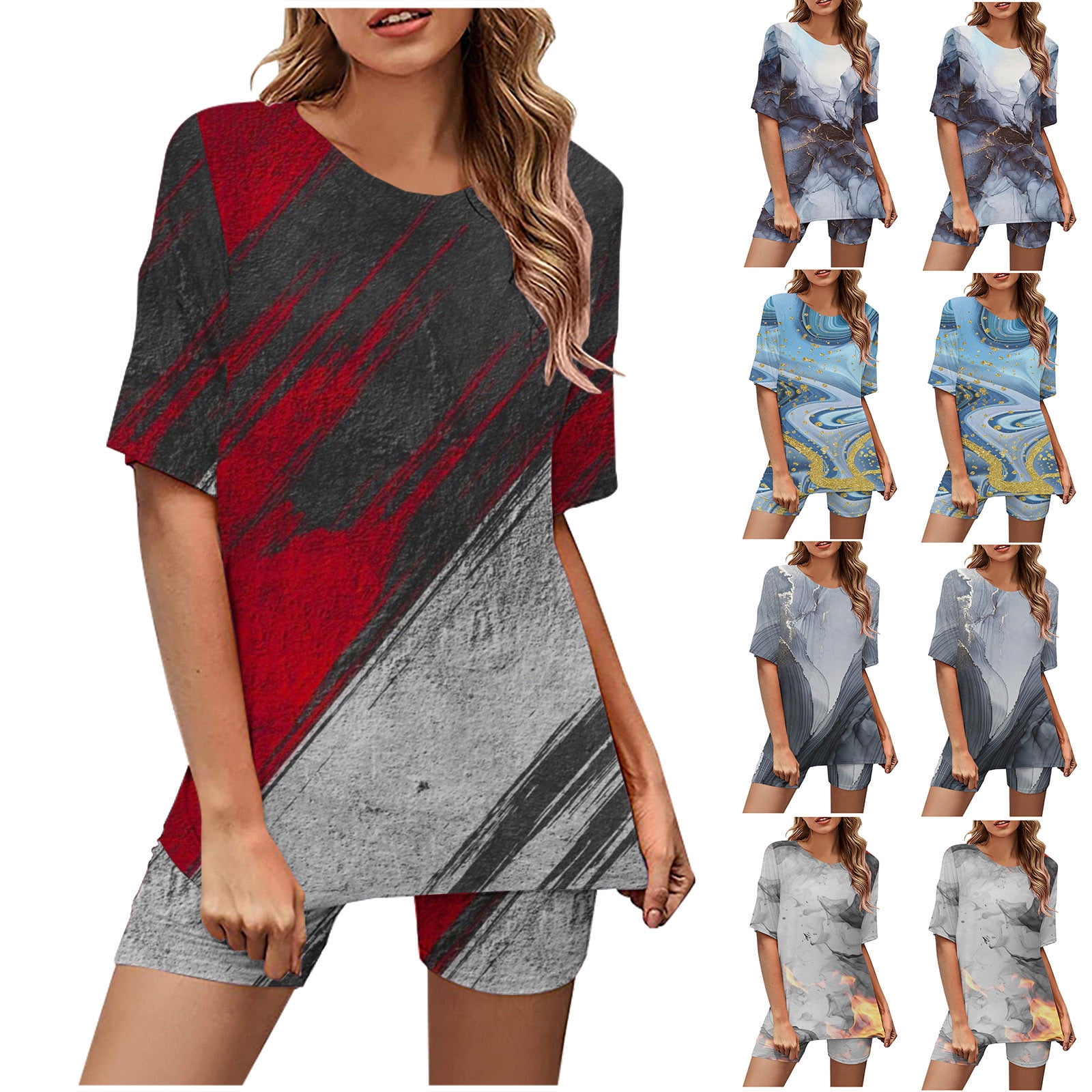 Summer Savings Clearance Short Sets Xihbxyly Linen Short Sets for Women ...