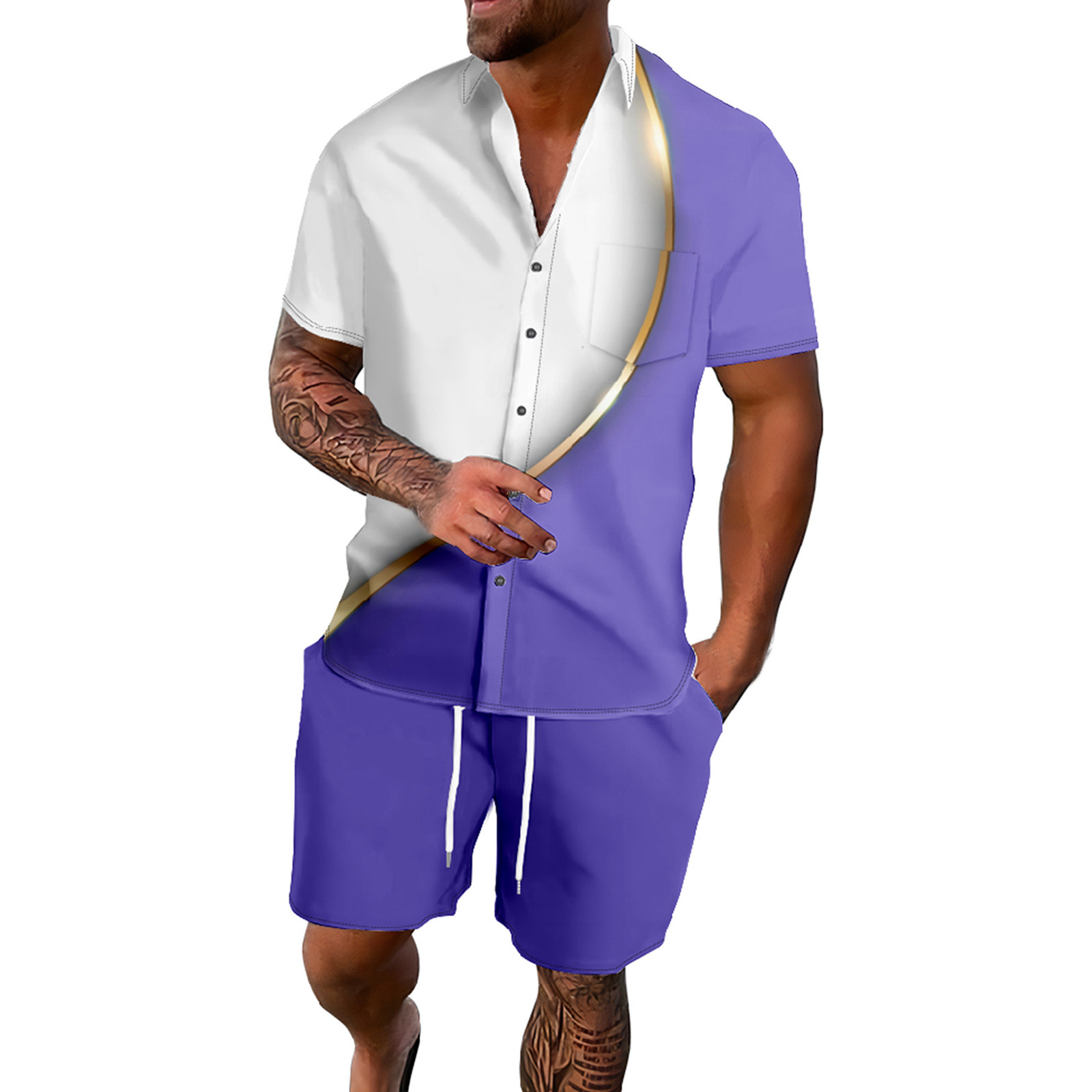 Summer Savings Clearance Stamzod Men'S Shirts Shorts Outfit Beach 2 ...