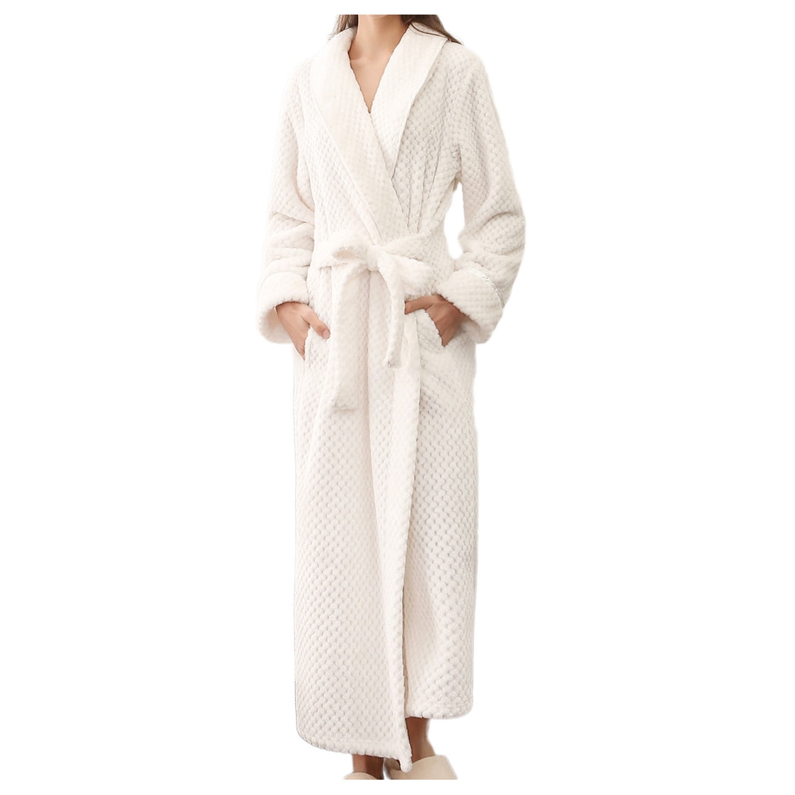 Summer Savings Clearance Womens Hooded Fleece Robe, Soft Plush Bathrobe ...