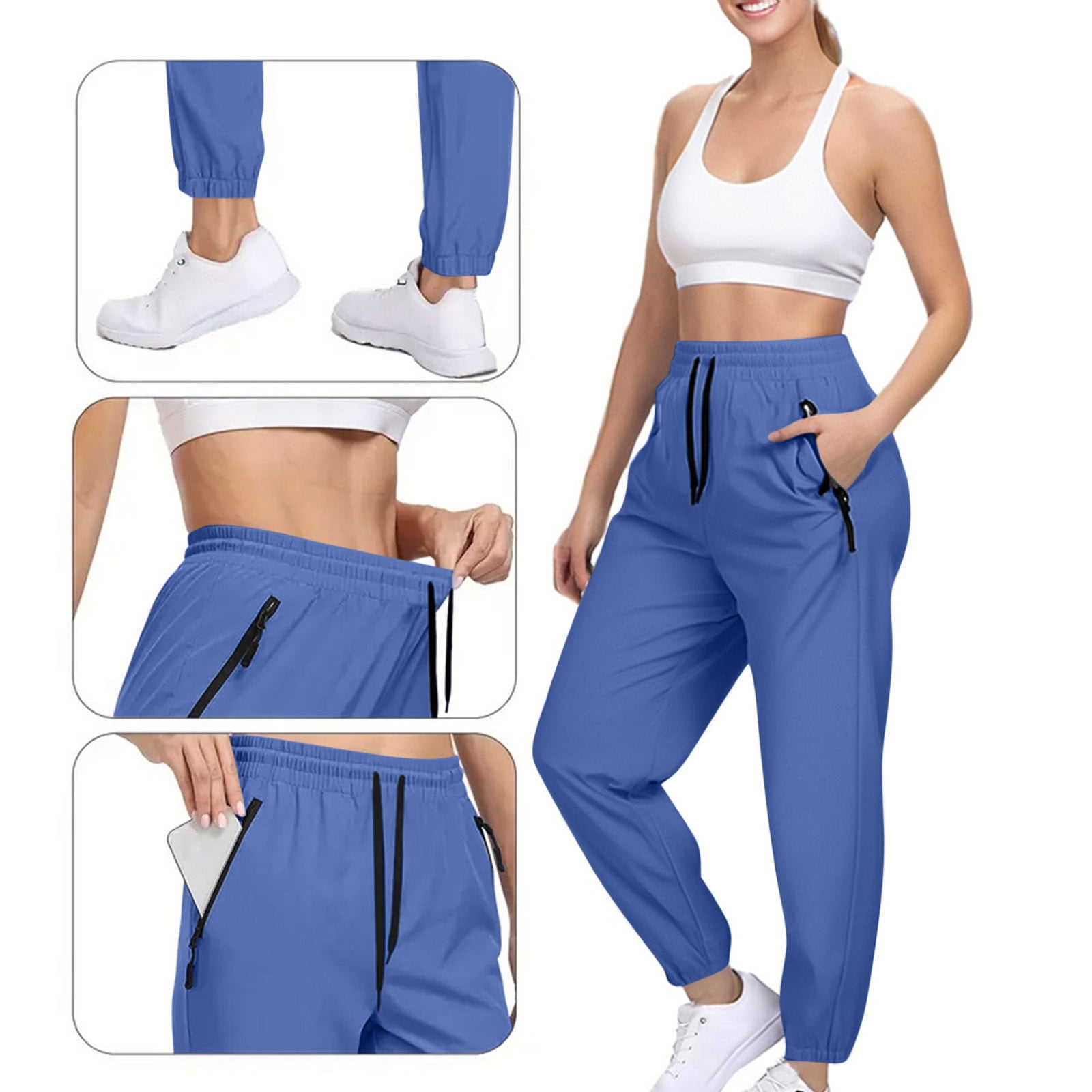 Fall/Winter Savings loopsun Women's Joggers Pants with Zipper Pockets ...