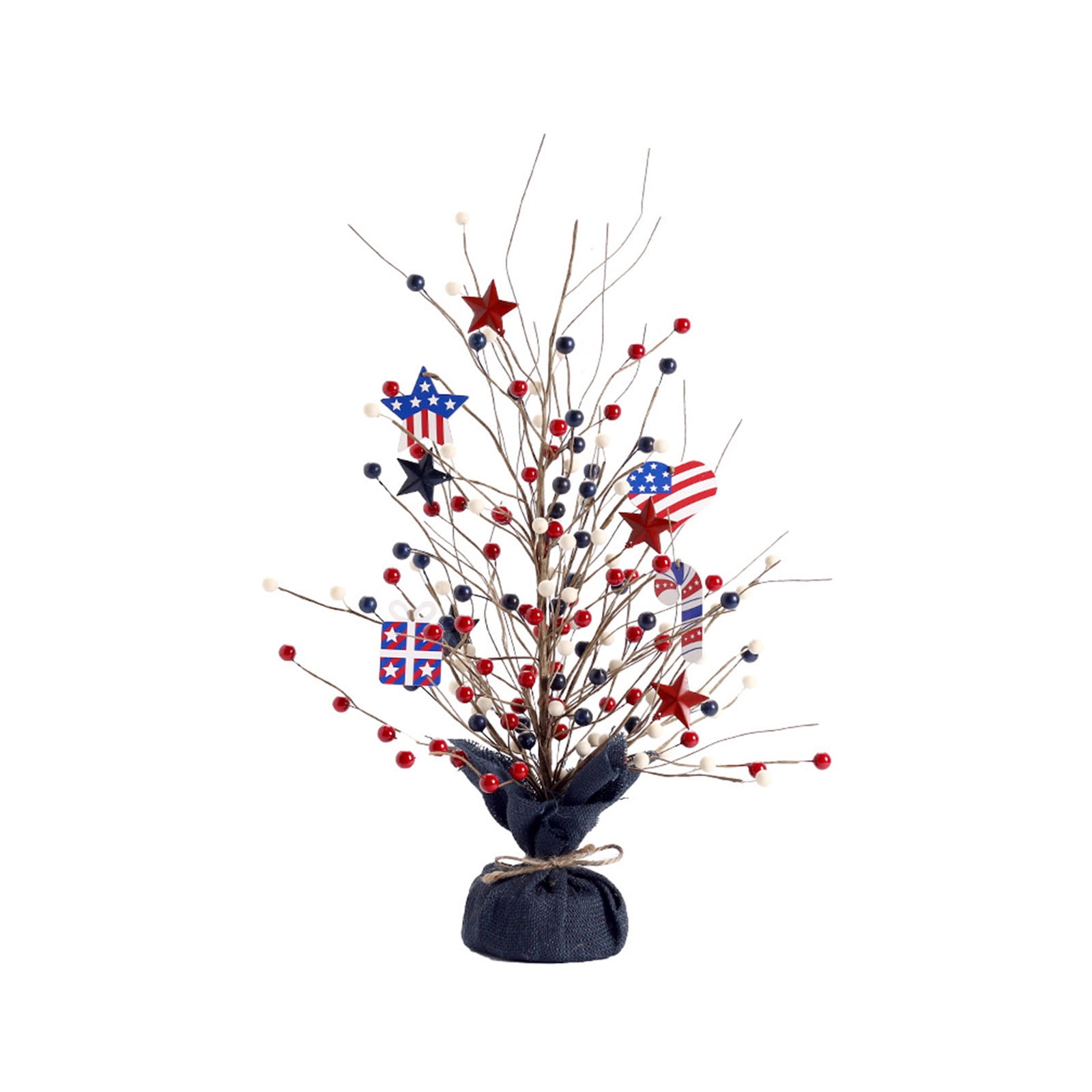 Summer Savings! Dvkptbk 4th of July Artificial Tree Tabletop Decor, 18 ...