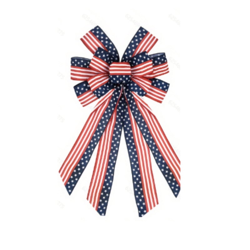 Summer Savings! Dvkptbk Independence Day Patriotic Bow Flag Bow Indoor ...
