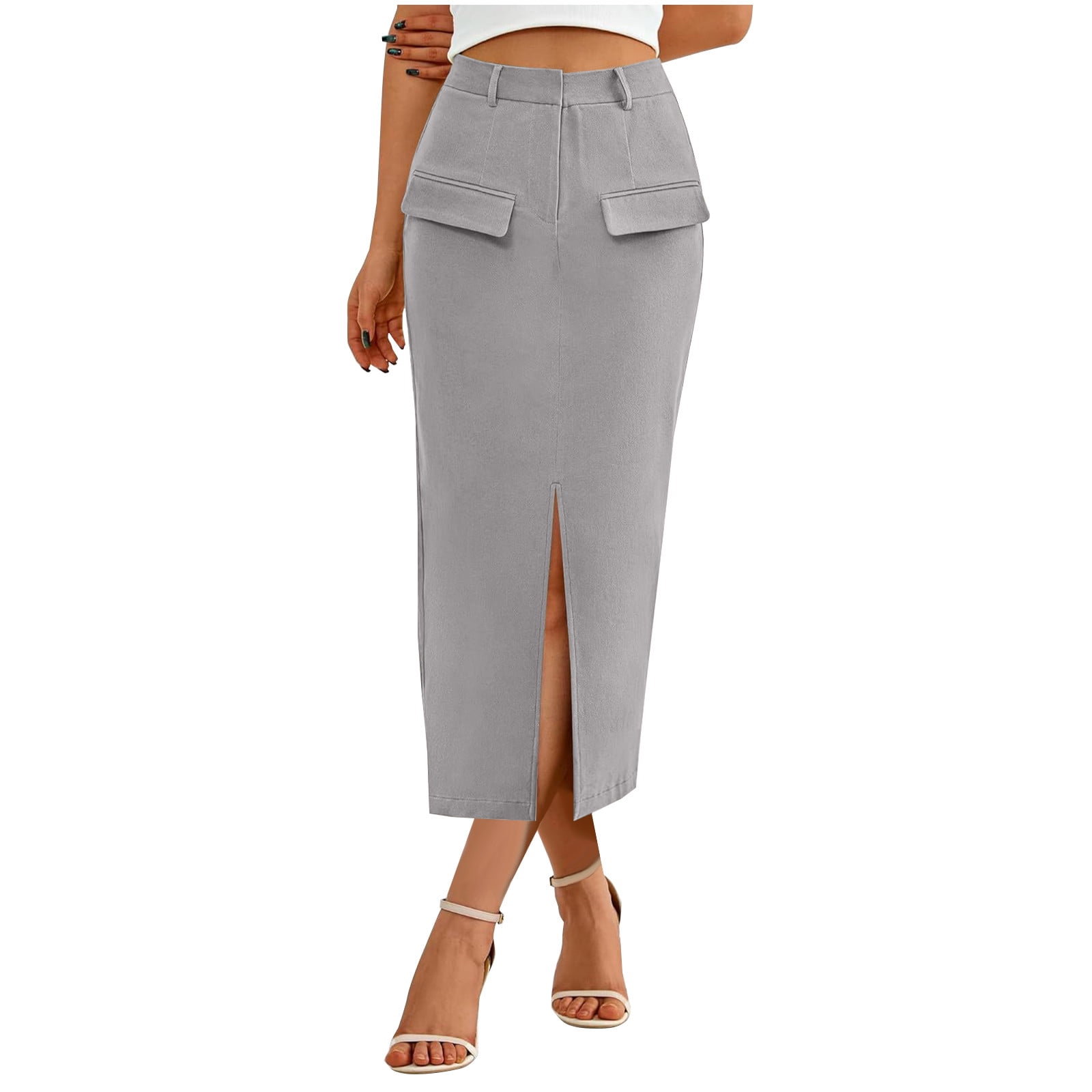 Dvprdro Women's Fashion Office Pencil Skirt Claasic High Slit Bodycon ...