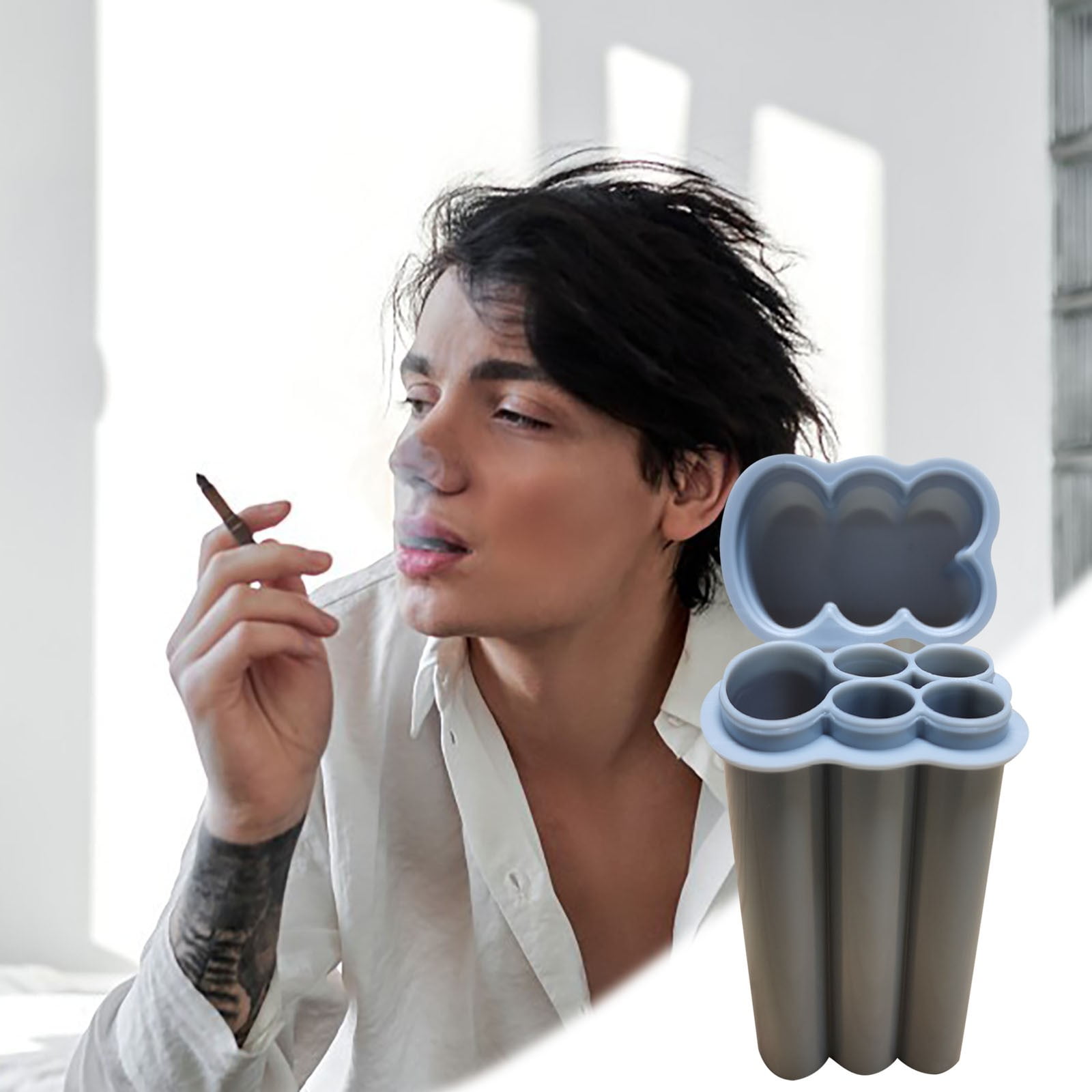 Summer Savings,Flip-Up Cigarettes Box with Four Holes and Fire Machine ...