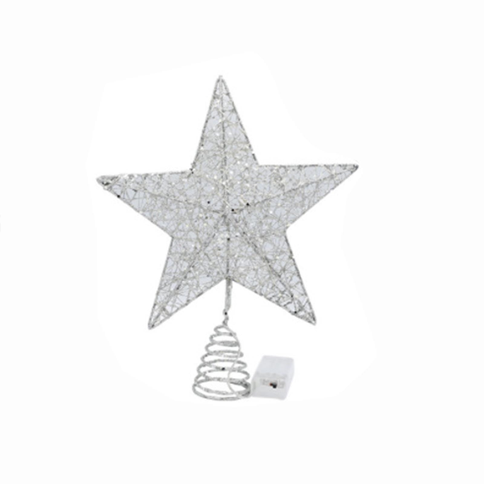 Summer Savings! Gold Star Tree Topper with Lights,15 LED Christmas Tree ...