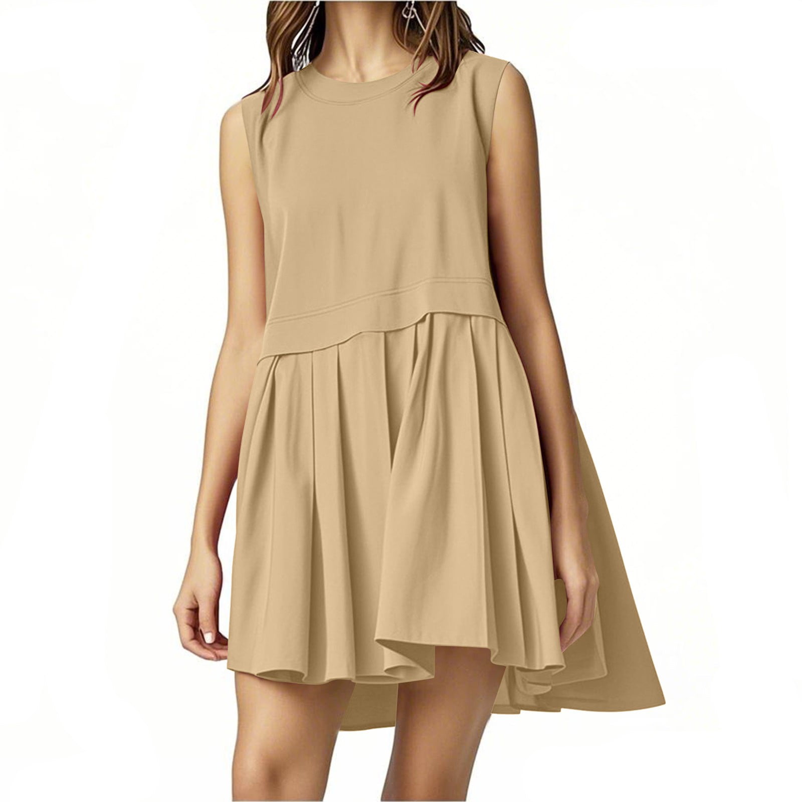 Summer Savings! Horkkom Mini Dresses for Women Summer Flowy Pleated ...