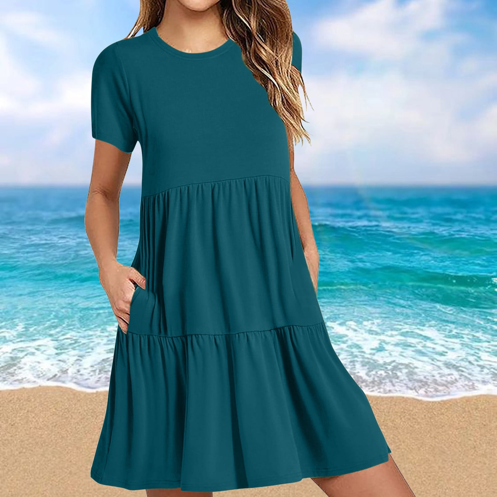 Ladigasu Up To 60 Off Womens Summer Casual Short Sleeve T Shirt Dress