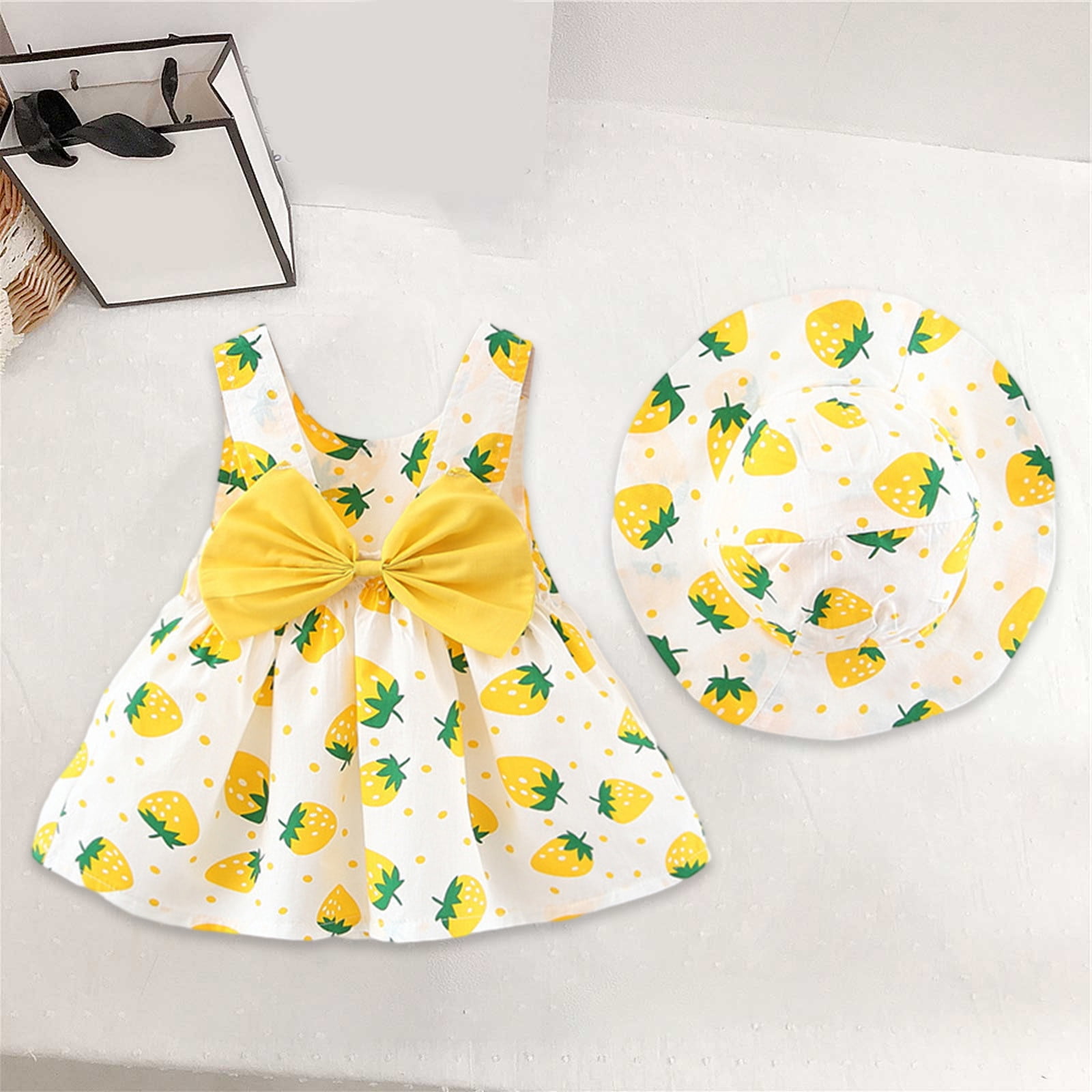 Summer Savings MIANHT 0-3 Years Girls Summer Dress Print Strawberry ...