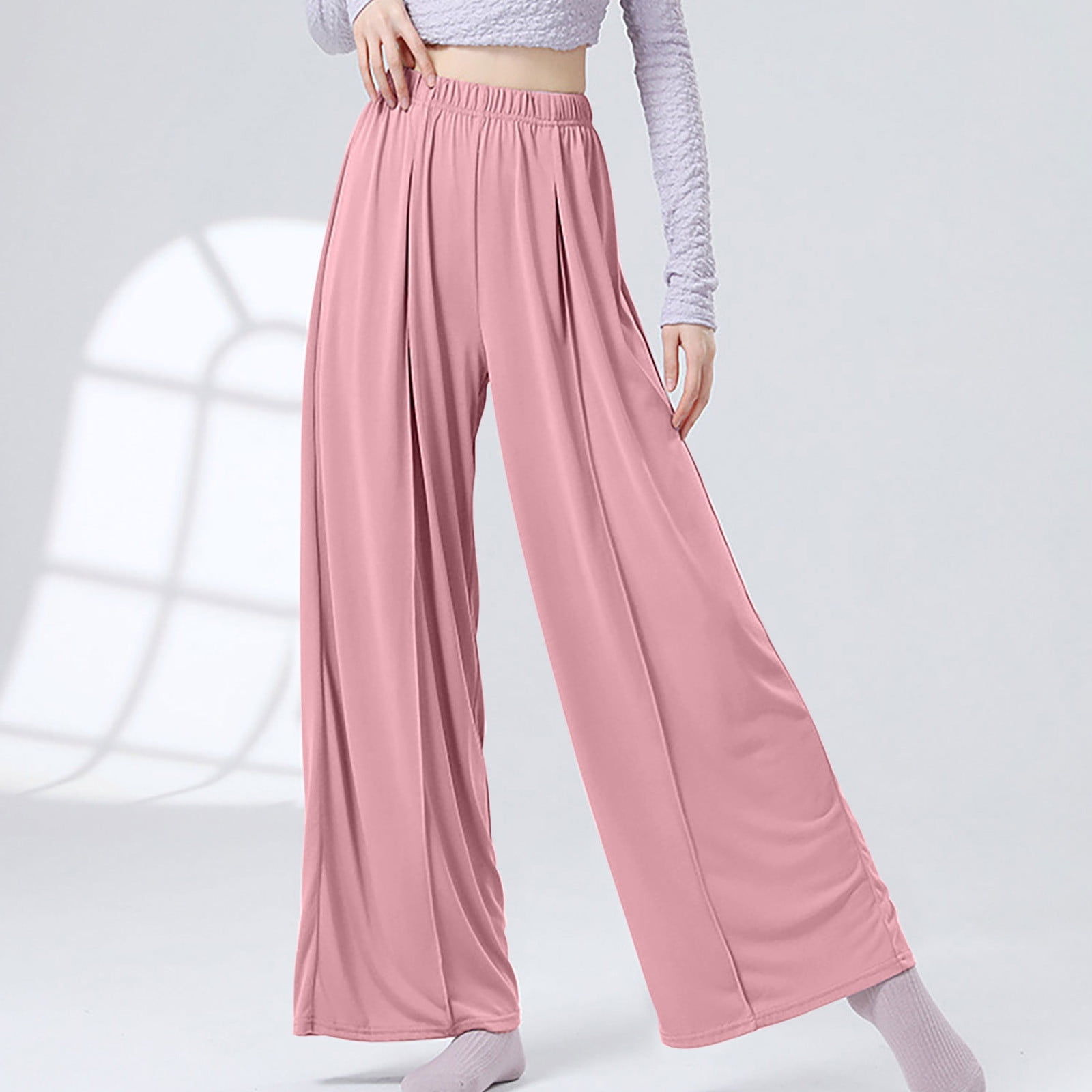 Summer Savings Mianht Womens Casual Solid Color Elastic Loose Pants