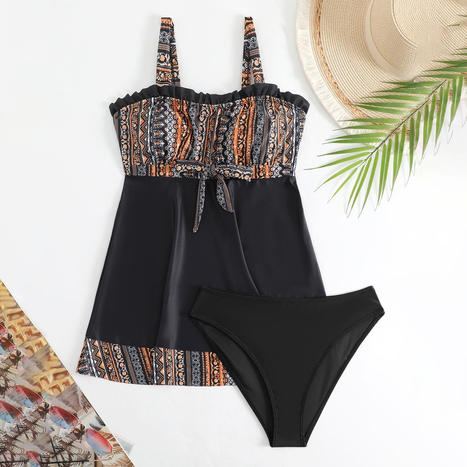 Summer Savings Mianht Womens Swimsuits Womens Ruffle Conservative