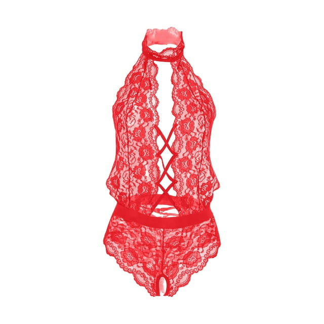 Summer Savings Ppgejgek Lingerie For Women Ladies Sexy Lingerie Sexy Black Dot Mesh Lace Suit