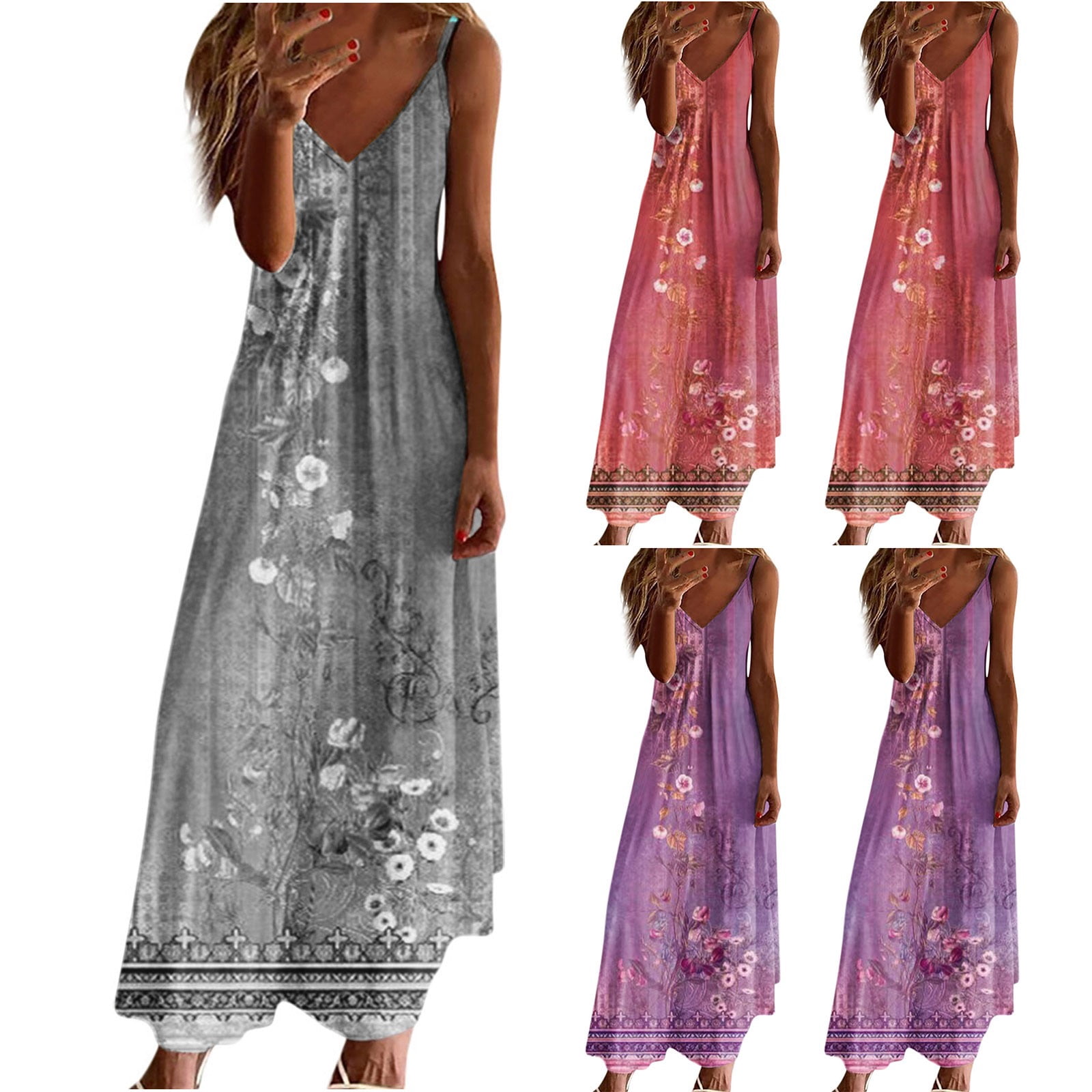 Summer Savings! Plus Size Dresses for Womens 2025 Fashion Printed V ...