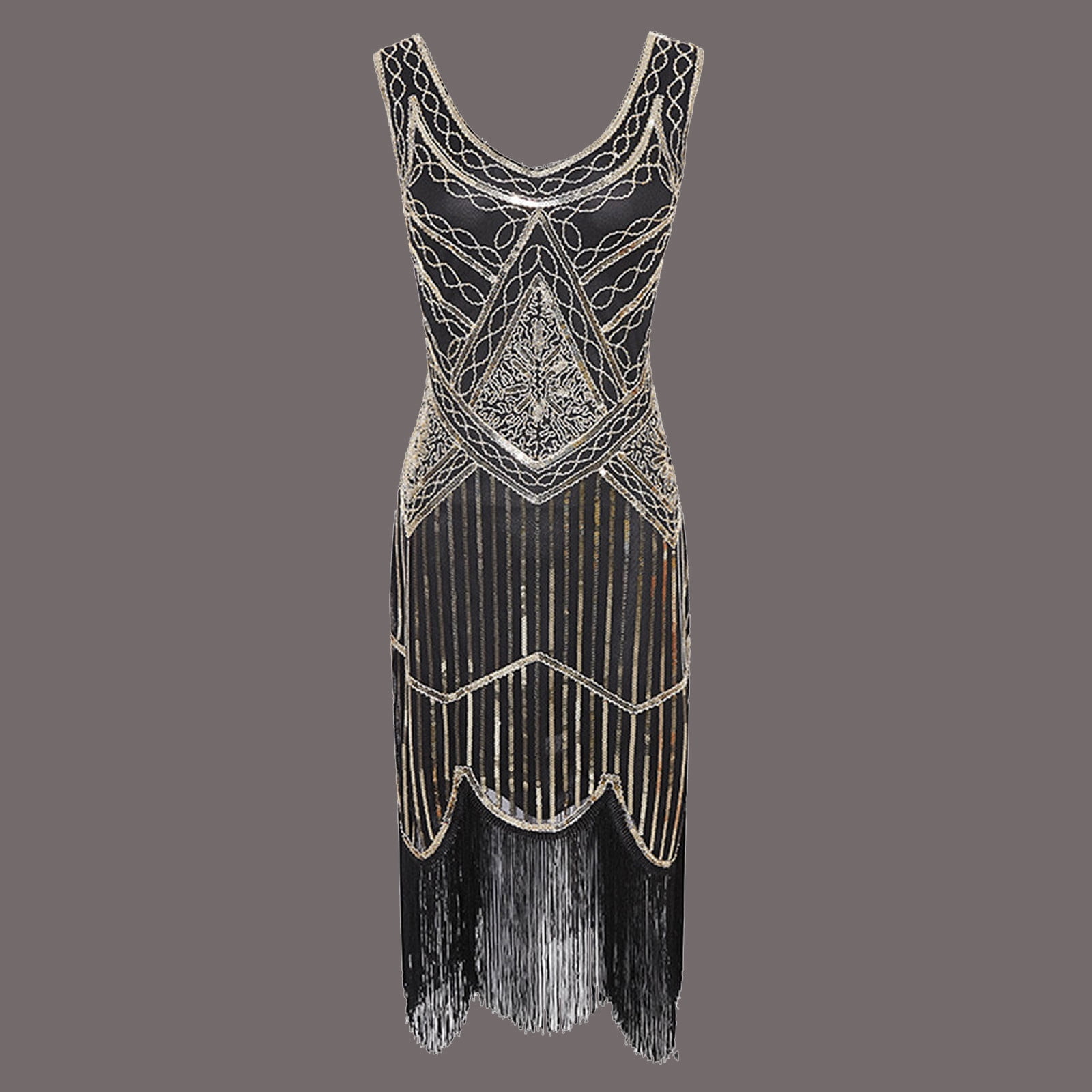 Plus Size Flapper Dress, Vintage 1920s Tassel, Evening Cocktail, Party ...