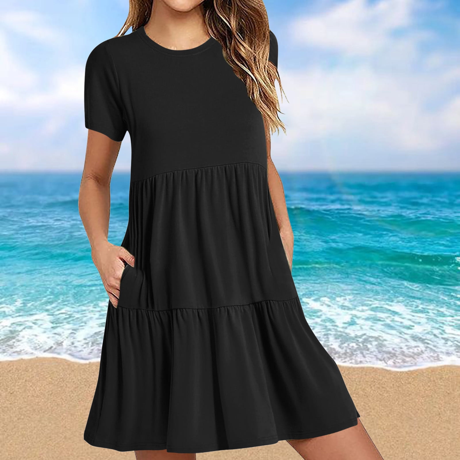 Summer Savings Sentmoon Sundresses for Women Casual Summer - Women's ...