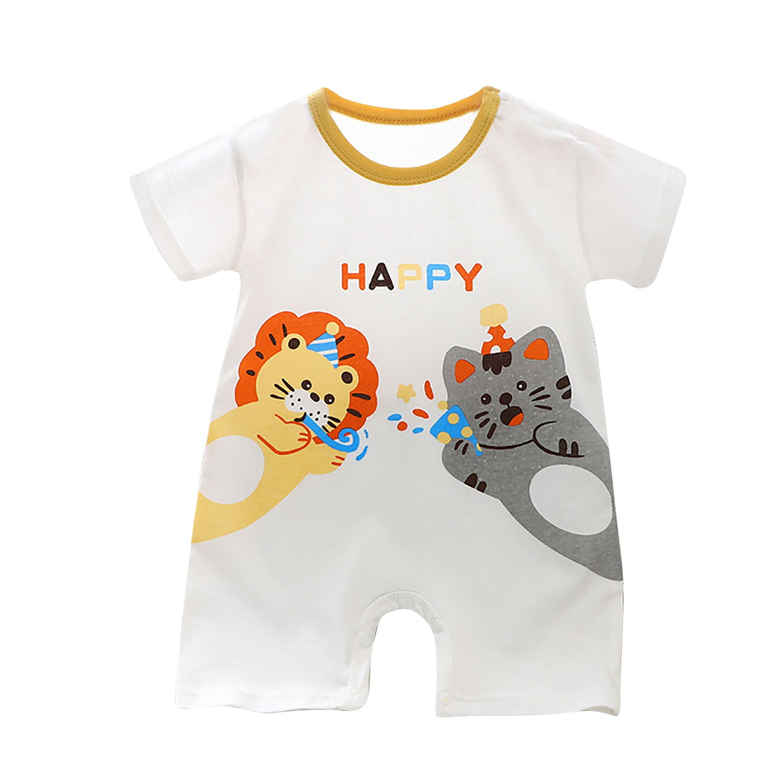 Summer Savings! Stamzod Baby Boy Girl Cotton Soft Romper Short Sleeve One Piece Jumpsuits Cute ...