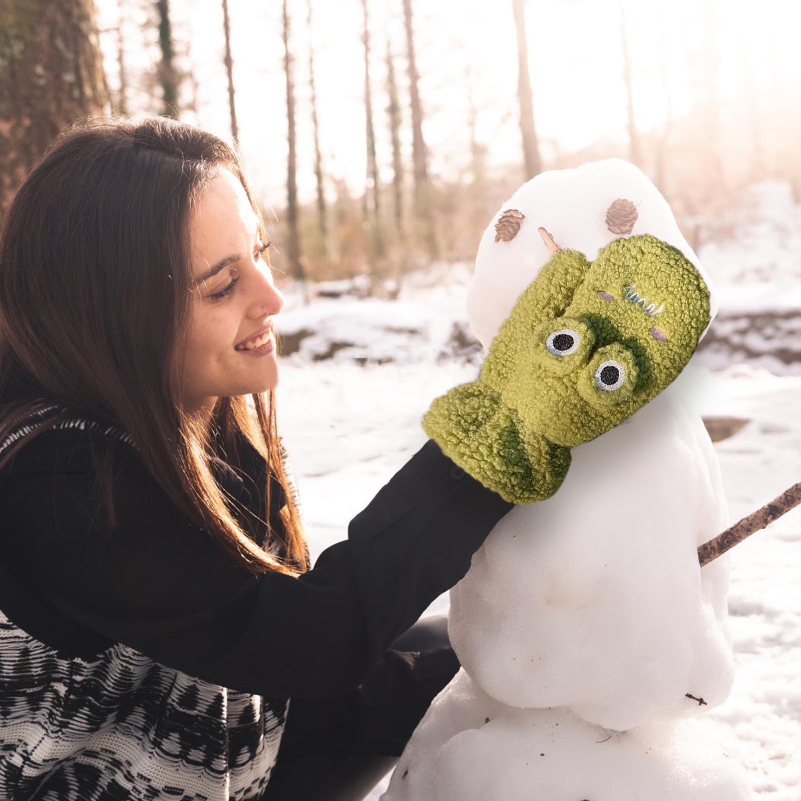 WJSXC Cute Gloves, Women's Mittens, Winter Plush and Plush Insulation ...