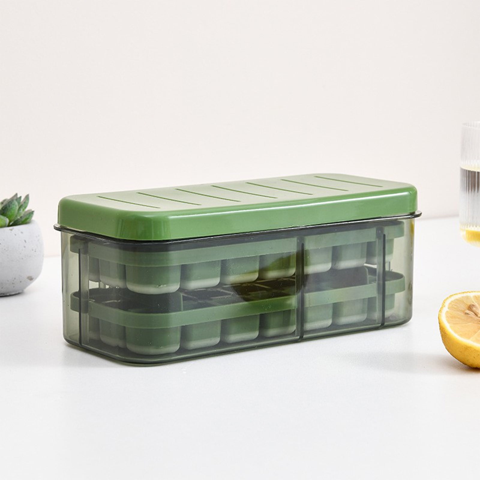 WJSXC Multifunctional Ice Compartment,Ice Block Tray with Lid, 21-Ice ...