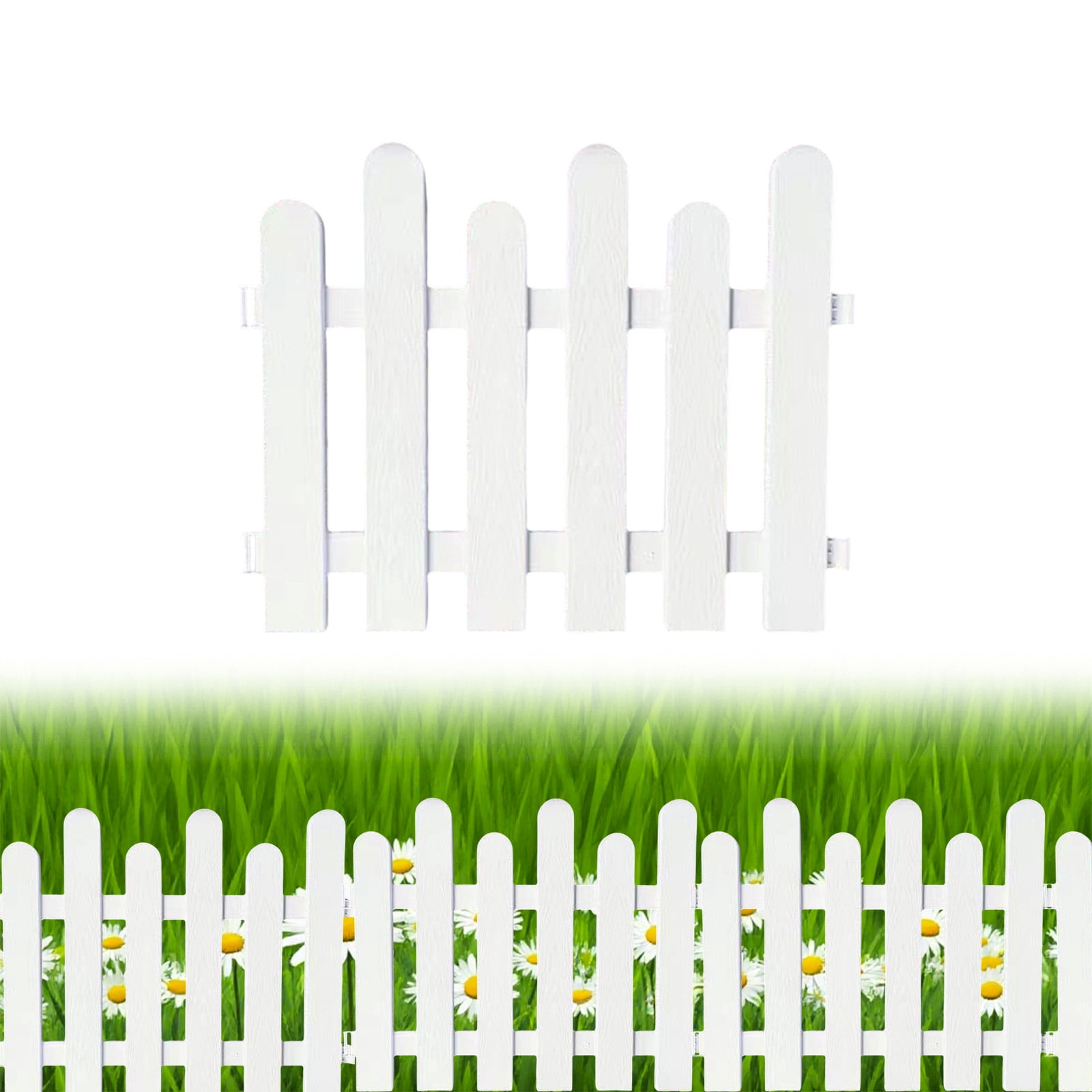 Summer Savings! White Plastic Garden Fence - 19.7*15.8" White Decorative Pickets, Interlocking ...
