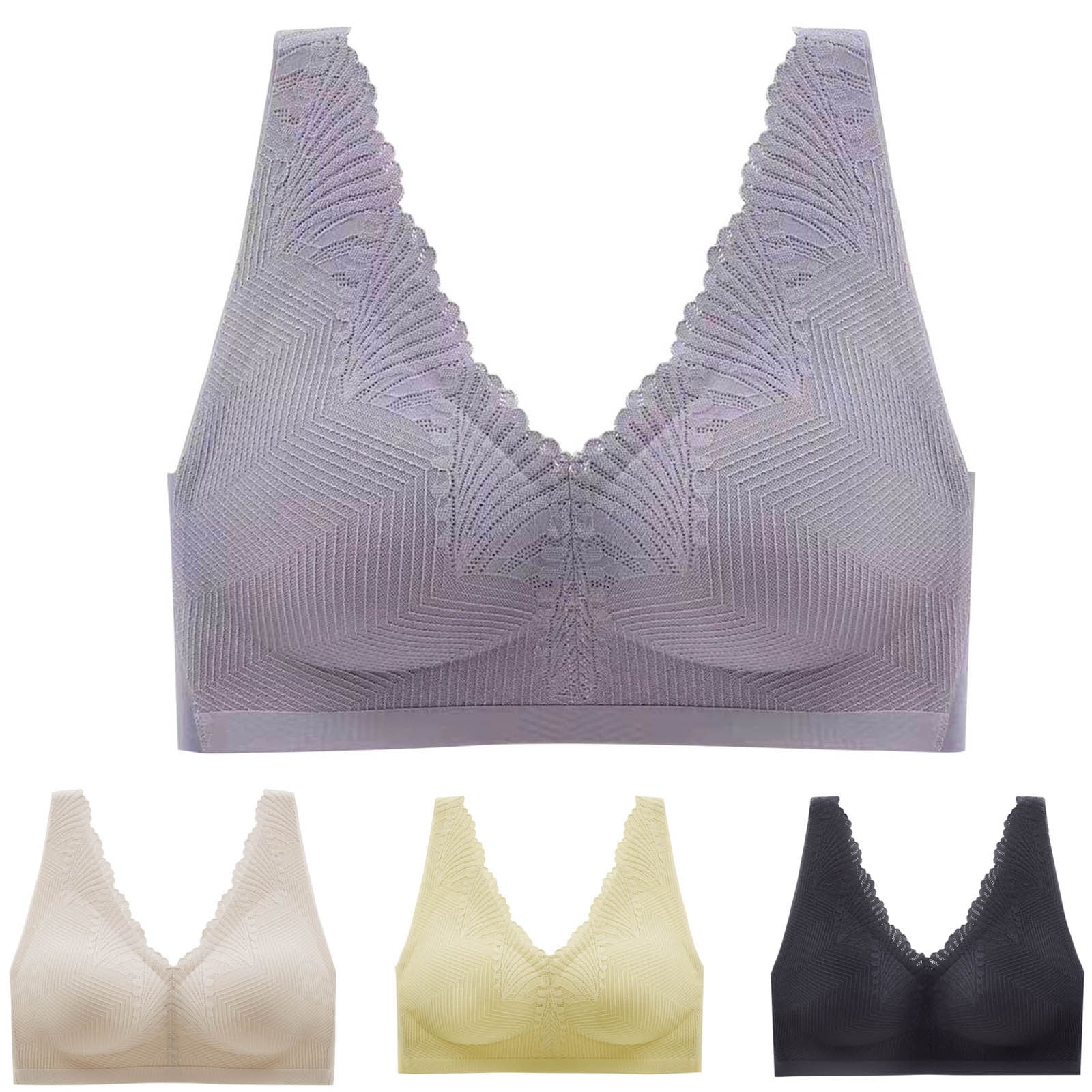 Summer Savings, Wireless Bra, Lace Together Fixed Cup, Thin & Light ...