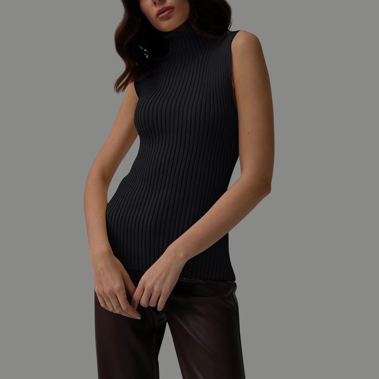 Summer Savings, Women's High-Neck Sweater Blouse, Knitted Singlet ...