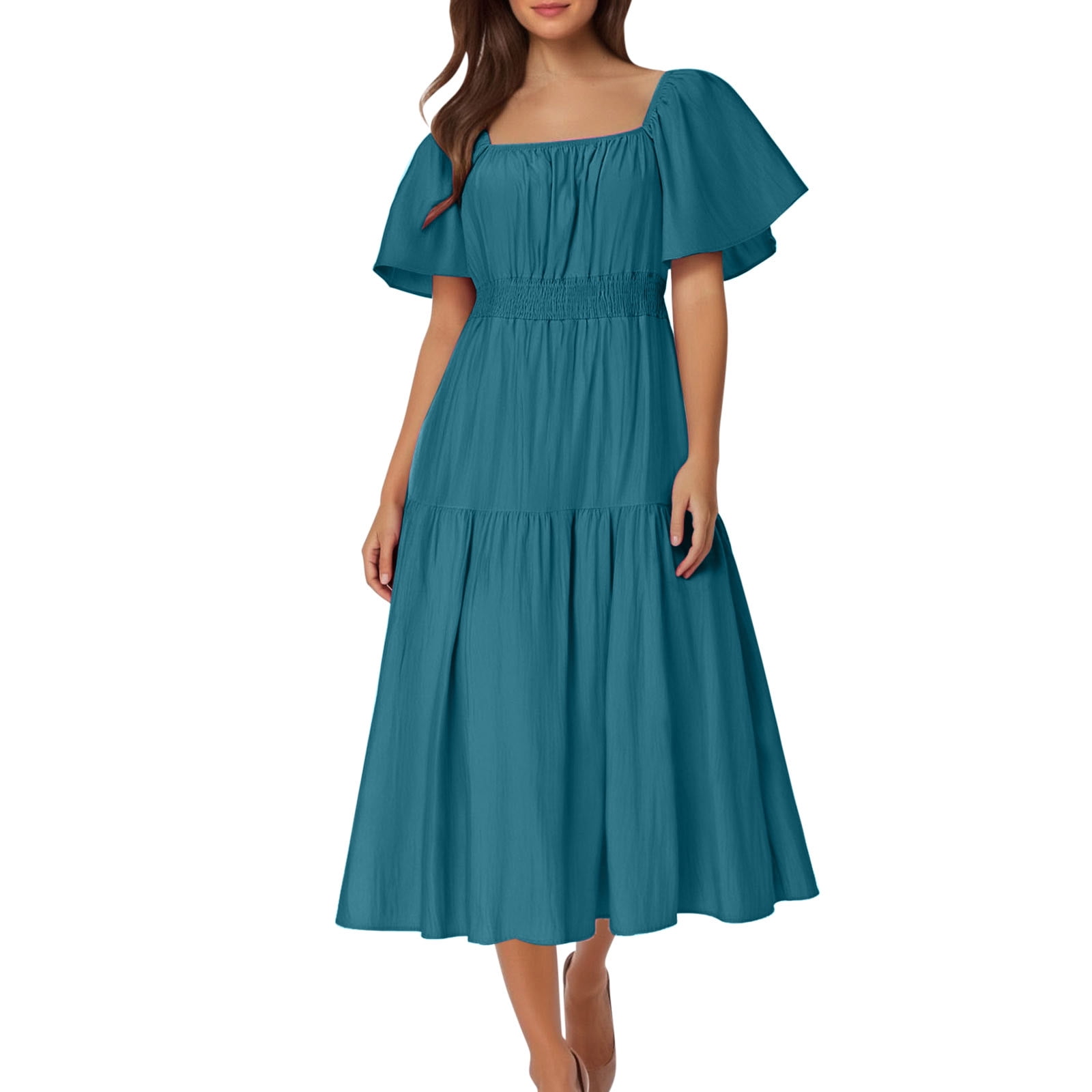 Summer Savings Wuchoa Summer Casual 2025 Aline Midi Dress for Girls ...