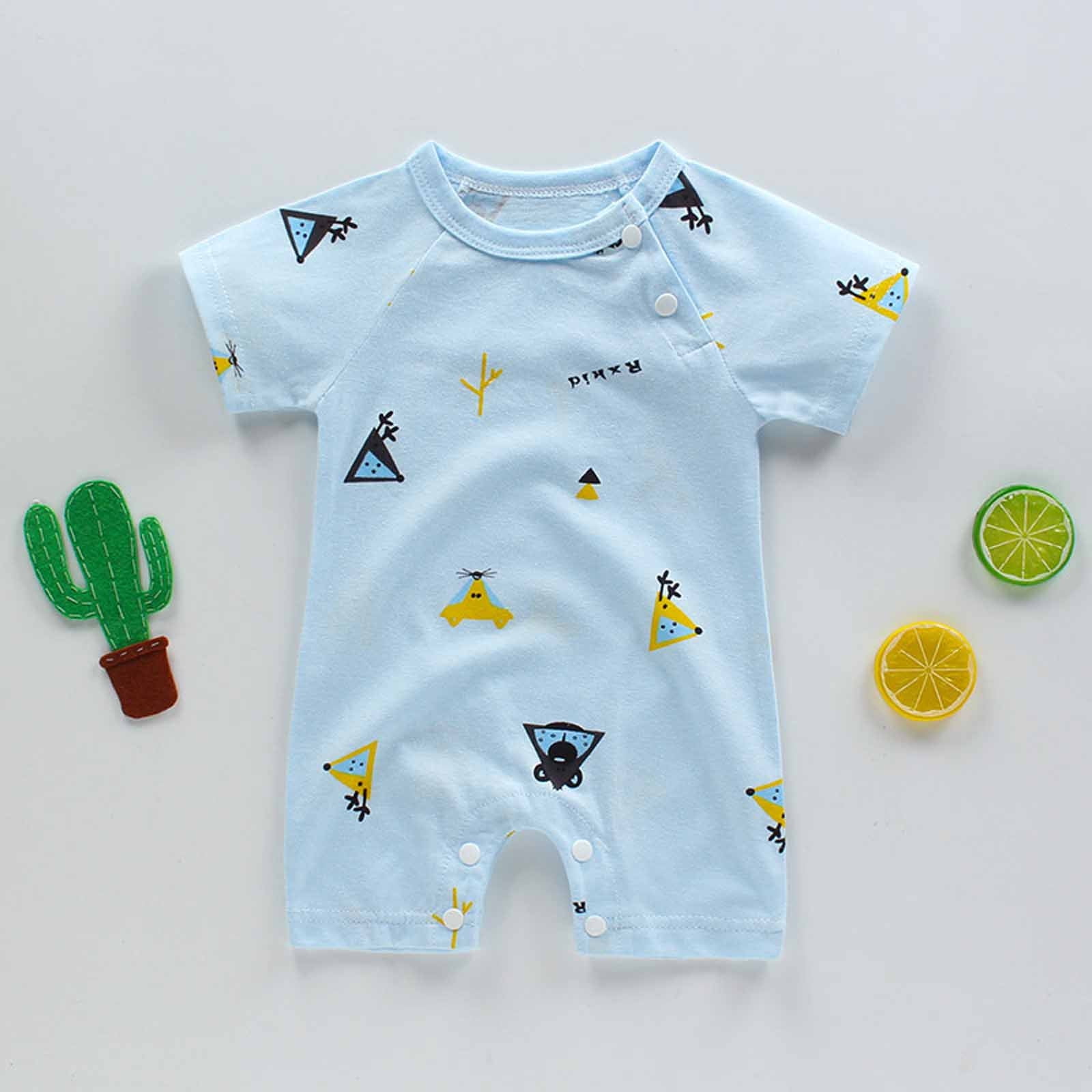Yievot New Born Jumpsuits Clothes Short Sleeves Animals Cartoons ...