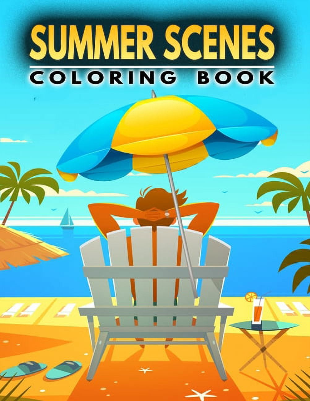 Summer Scenes Coloring Book : Summer Family Vacation, Beach Scene ...