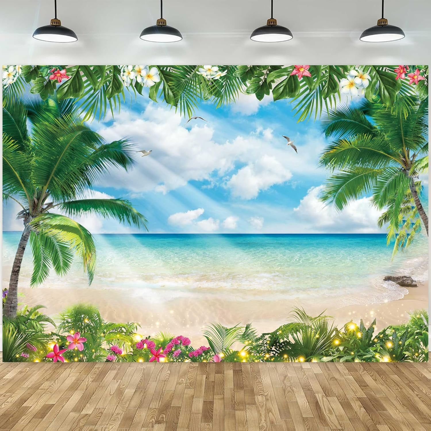 Summer Sea Backdrop Beach Photo Backdrops Tropical Hawaiian Ocean Blue ...