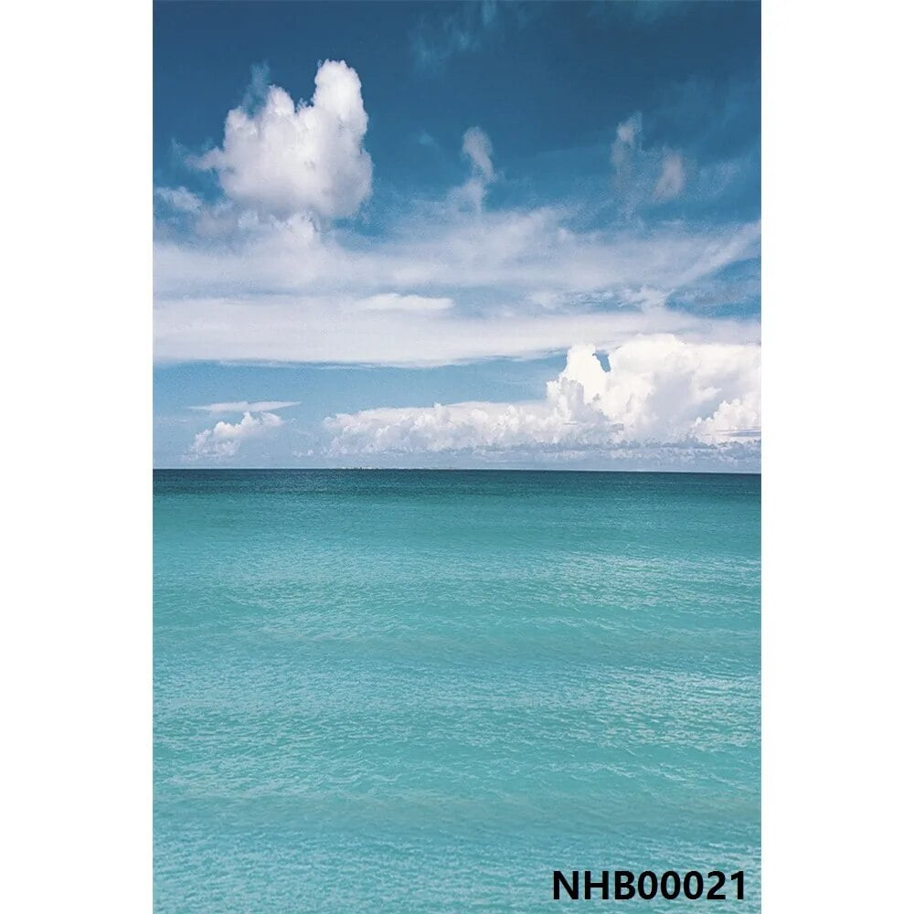 Summer Sea Backdrops Blue Sky White Clouds Beach Palms Trees Baby ...