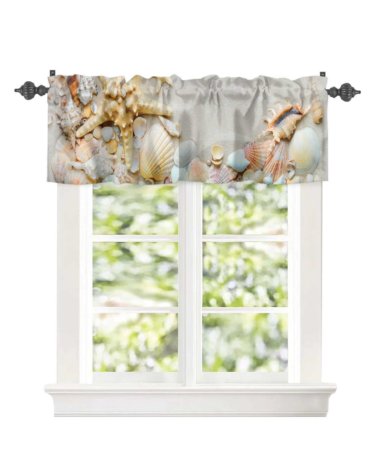 Summer Sea Beach Starfish Shells Conch Window Treatment Panel for ...