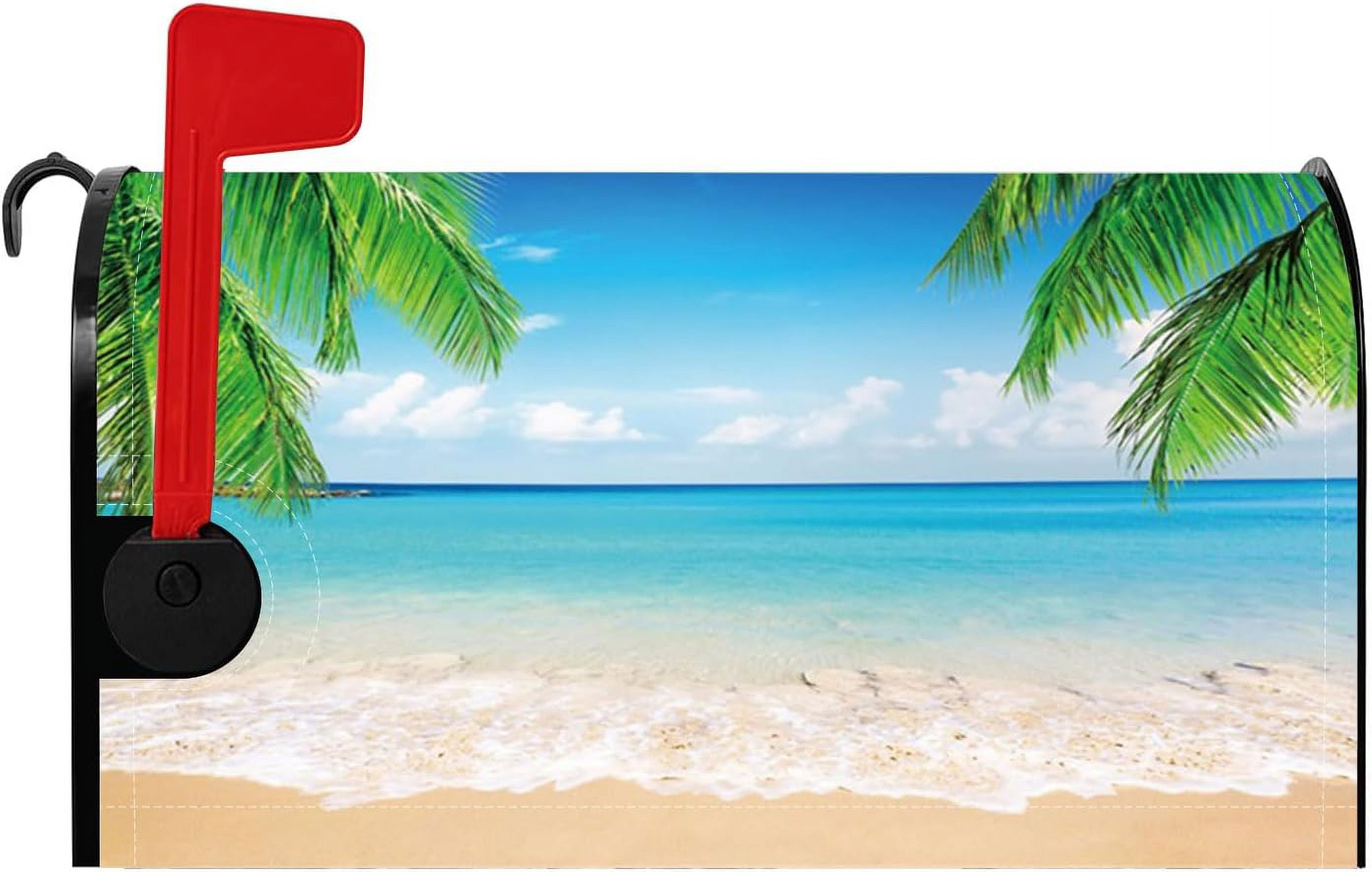 Summer Sea Landscape Mailbox Cover Tropical Plants Floral Ocean Sky ...